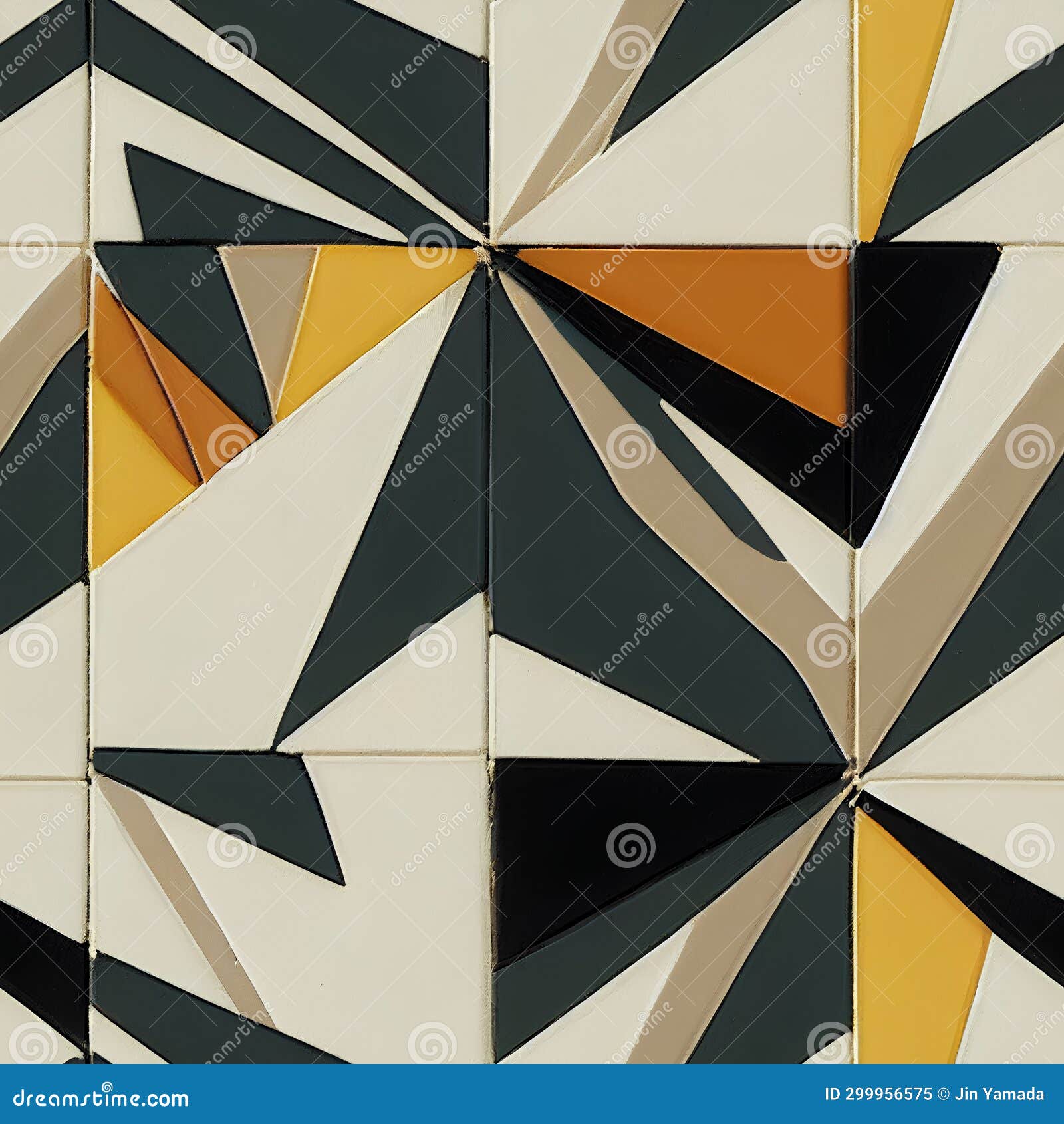 Seamless Pattern of Geometric Shapes in the Form of Square Tiles Stock ...