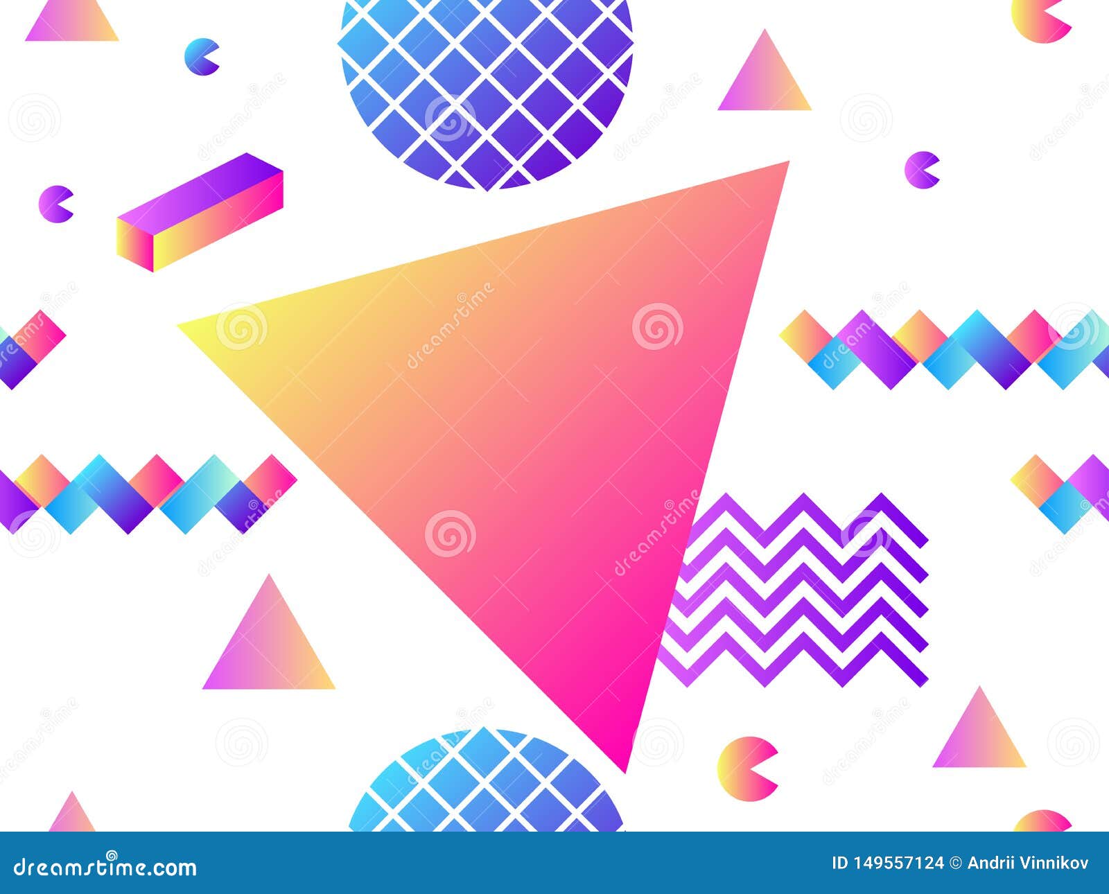 Seamless Pattern with Geometric Shapes and Gradient. Background for ...