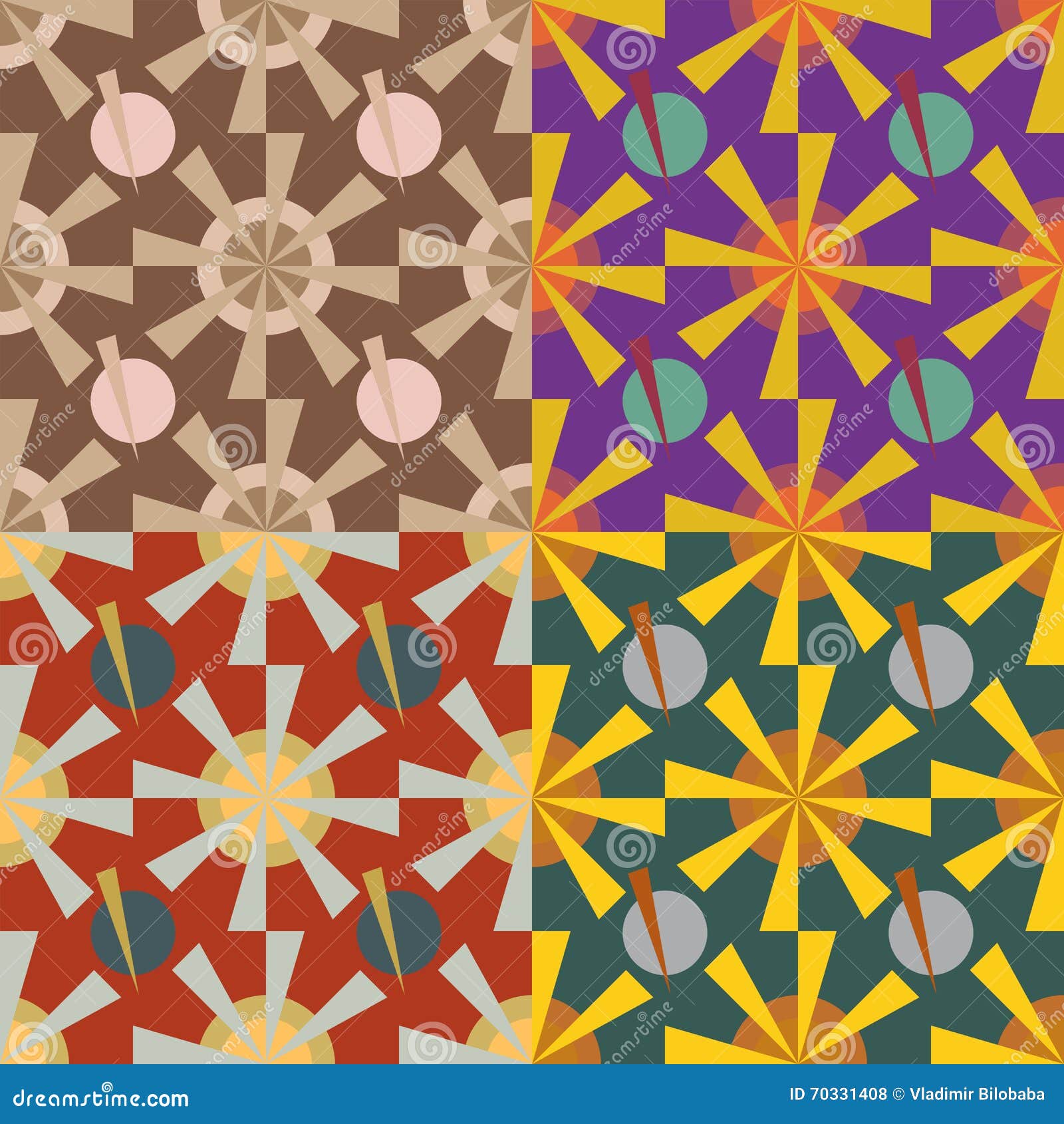 Seamless Pattern of Geometric Shapes Stock Vector - Illustration of ...