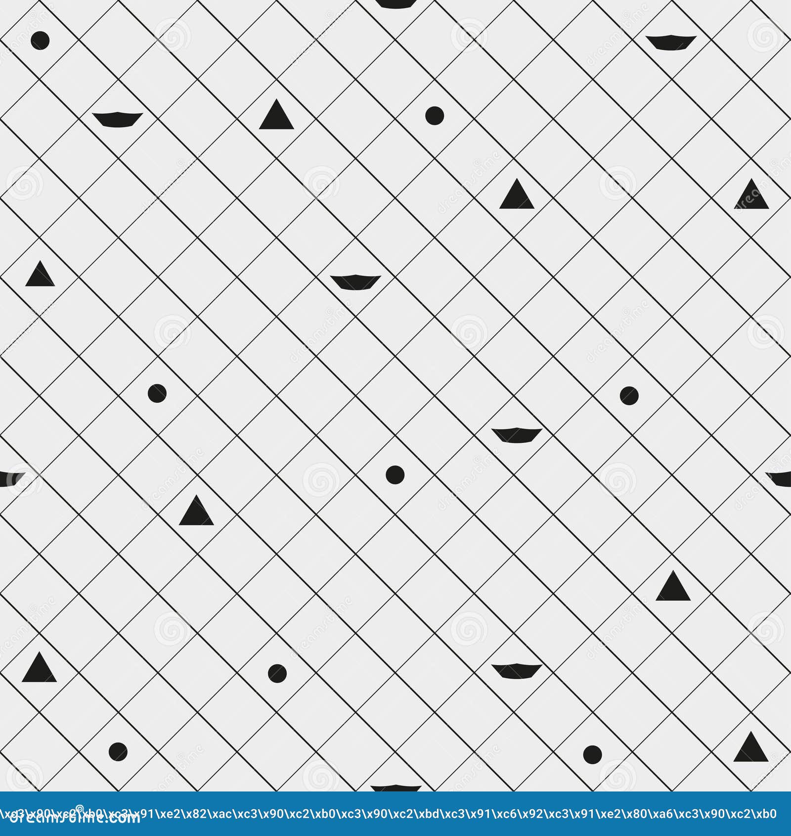 Seamless Pattern with Geometric Shapes and Symbols Stock Vector ...