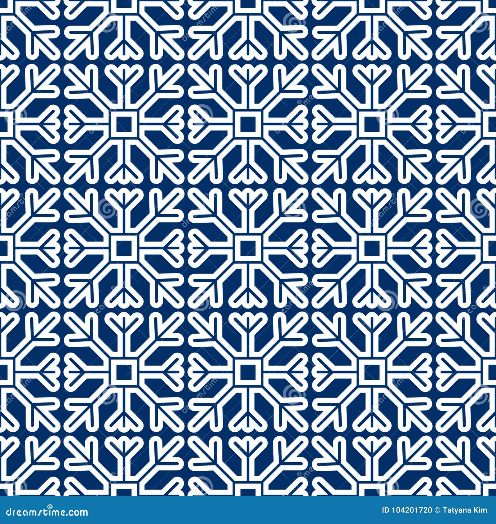 Seamless Pattern of Geometric Snowflake. Square Snowflakes. Vector Eps ...