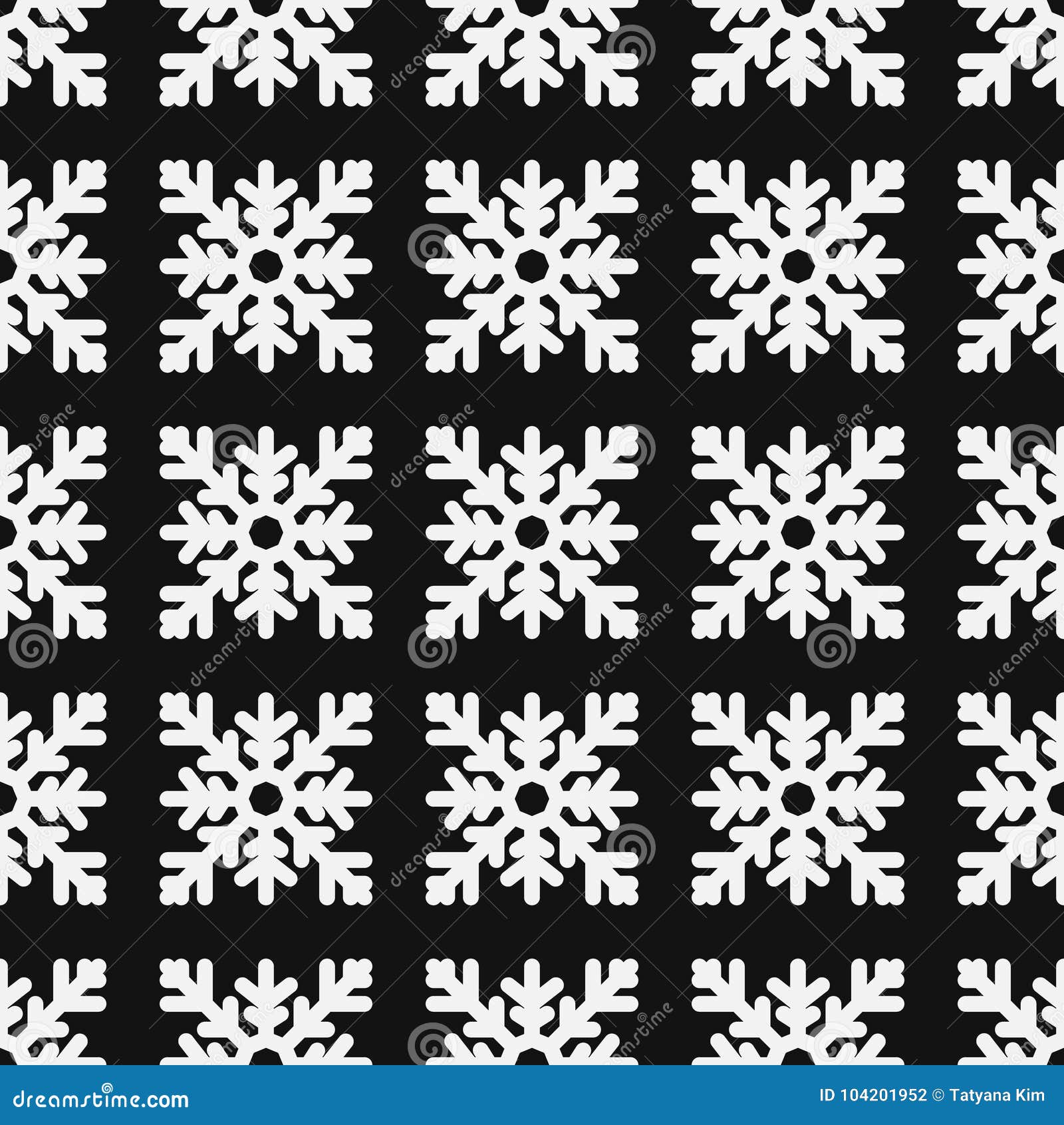 Seamless Pattern of Geometric Snowflake. Square Snowflakes. Vector Eps ...