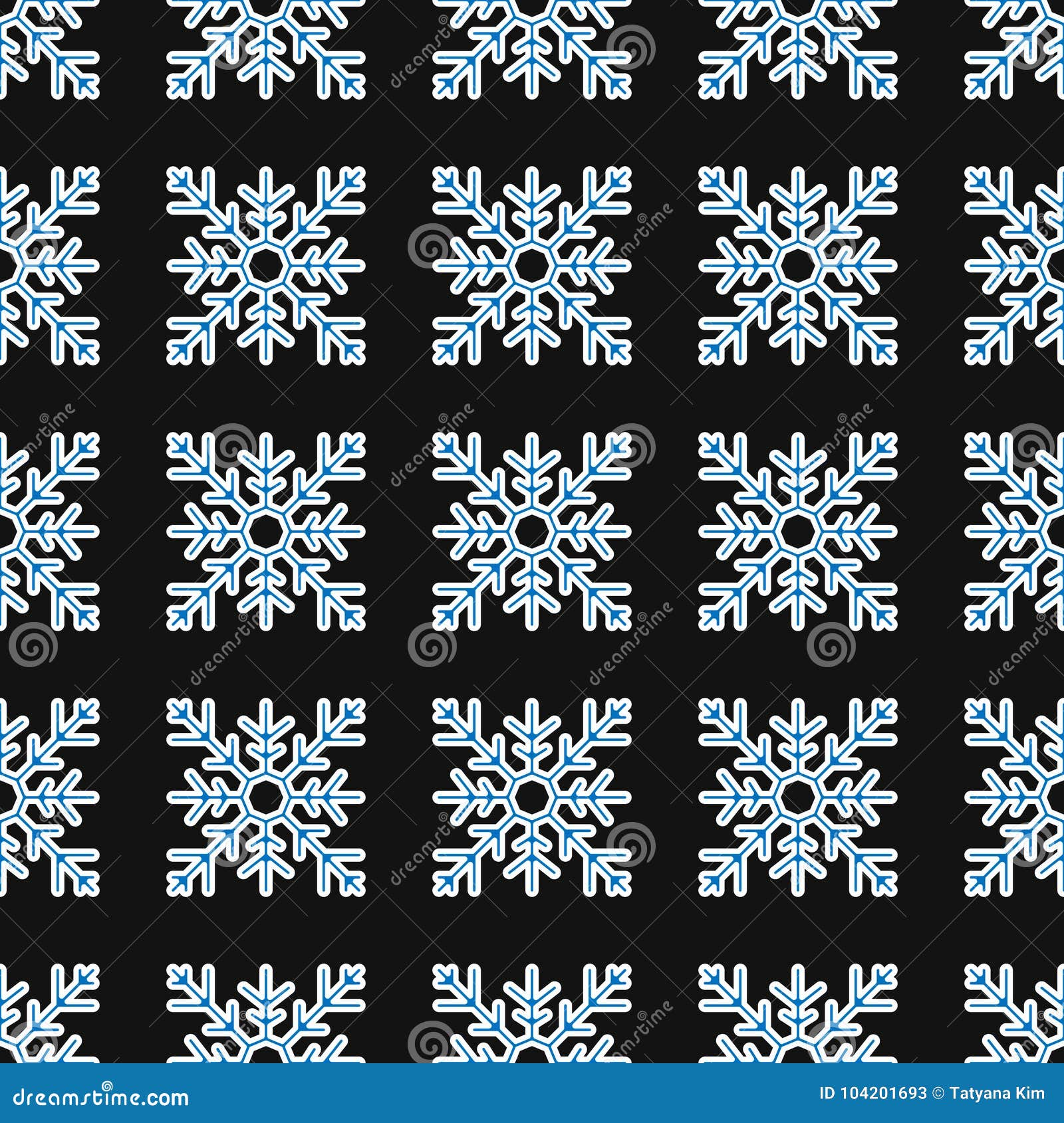 Seamless Pattern of Geometric Snowflake. Square Snowflakes. Vector Eps ...