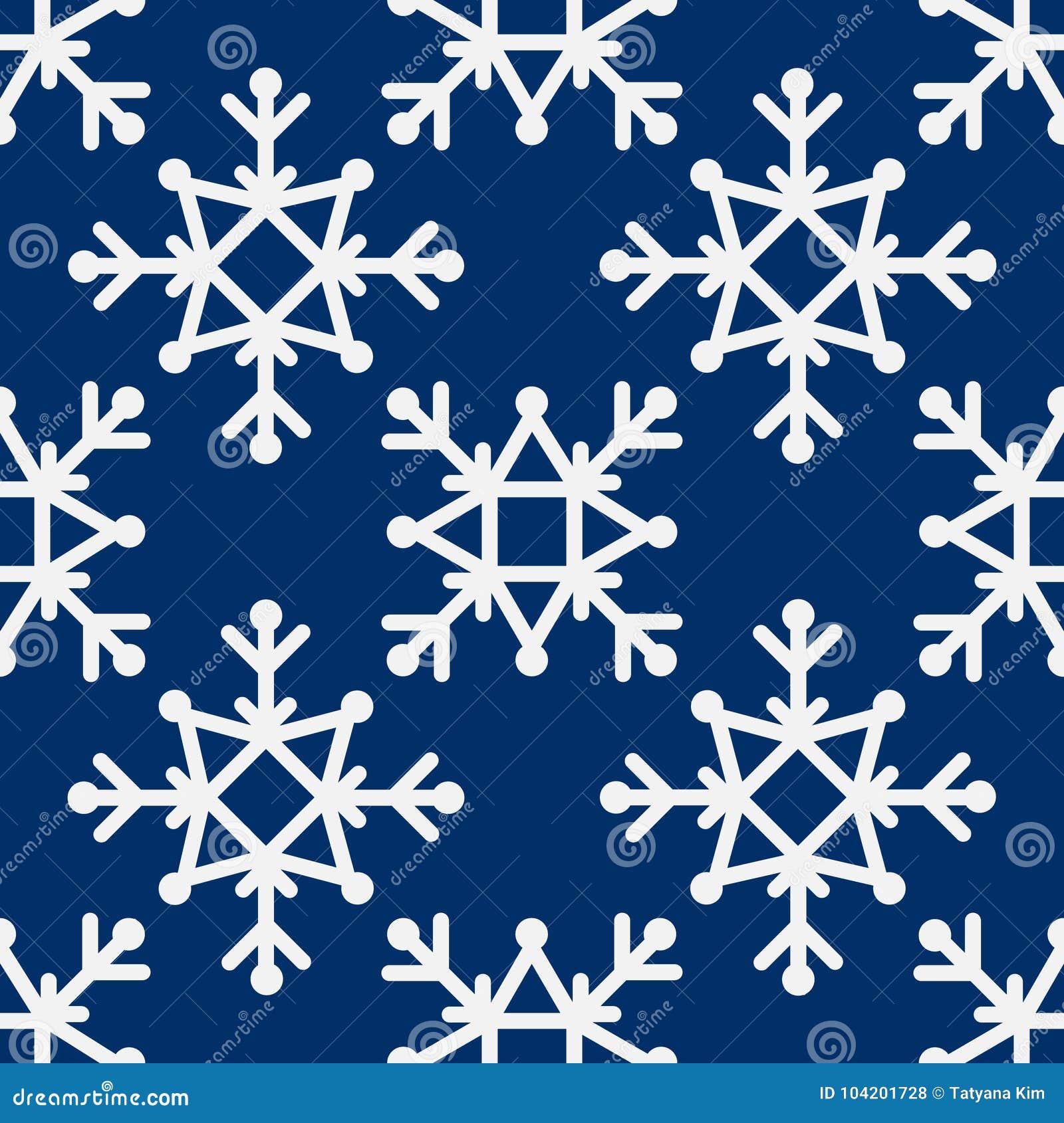 Seamless Pattern of Geometric Snowflake. Square Snowflakes. Vector Eps ...
