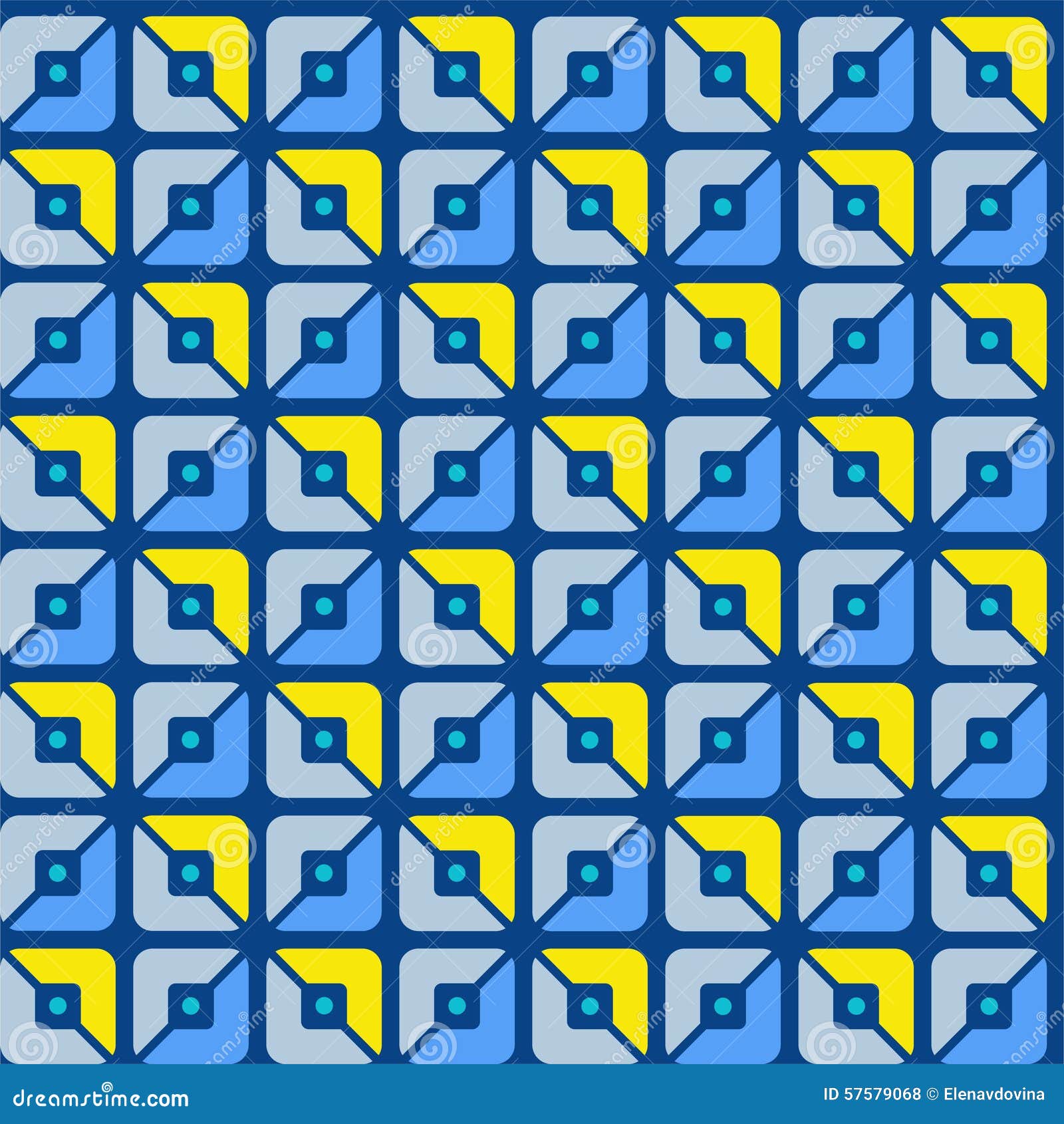 Seamless Pattern, Geometric, Squares, Blue, Yellow, Halves, Background ...