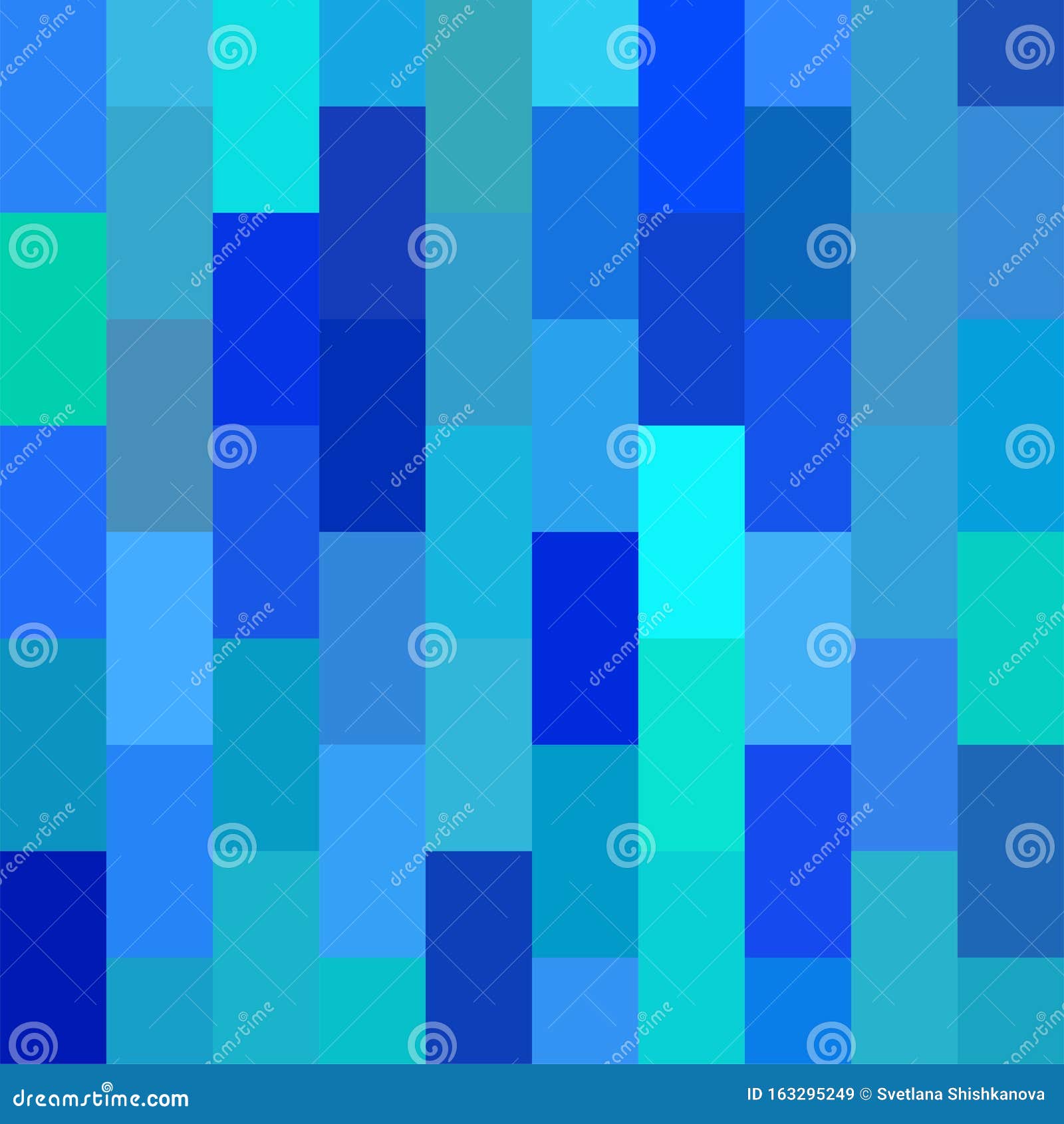 Seamless Pattern. Geometrical Square Background. Blue Colors. Pixel Art ...