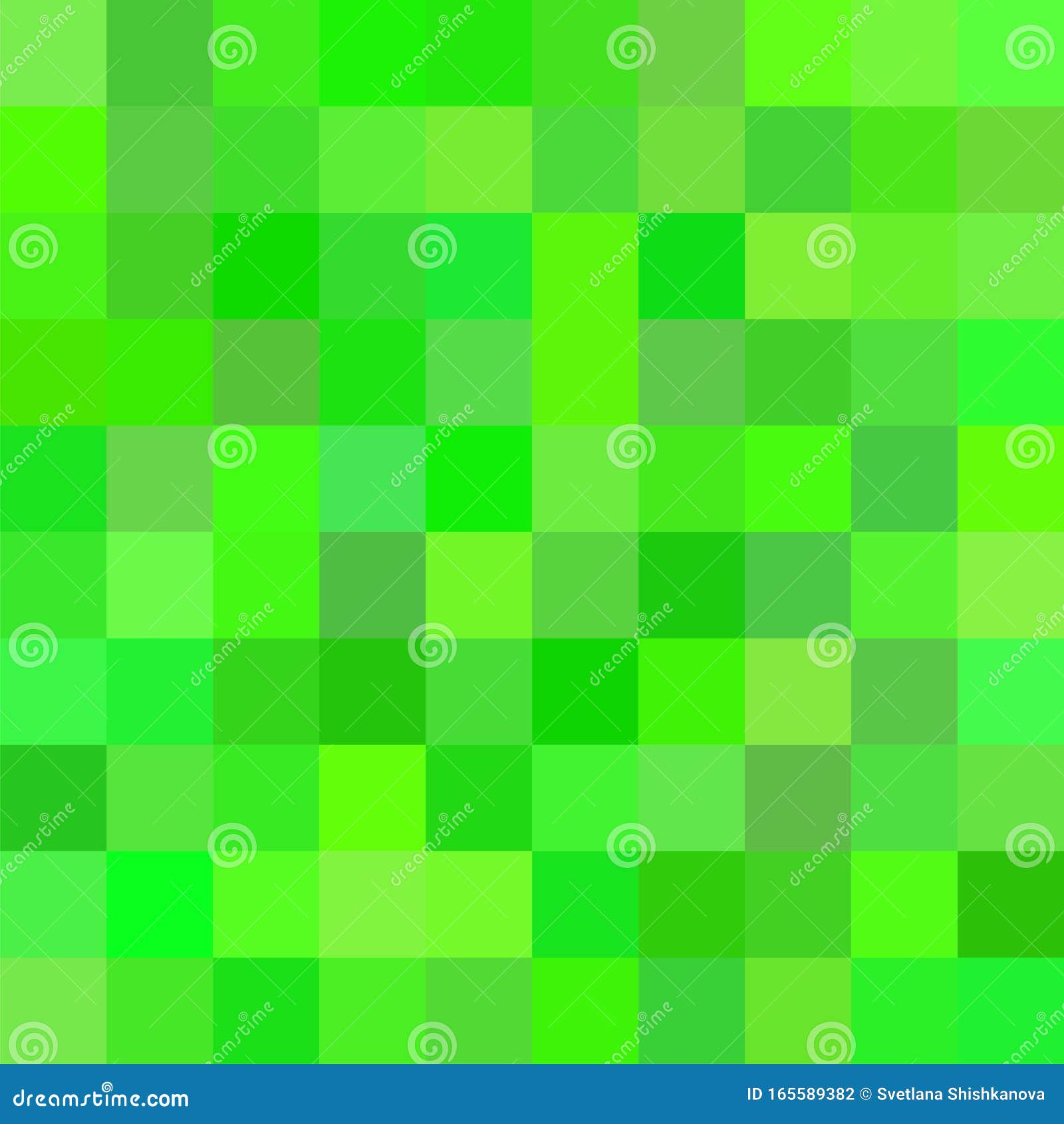 Seamless Pattern. Geometrical Square Background. Green Colors. Pixel ...