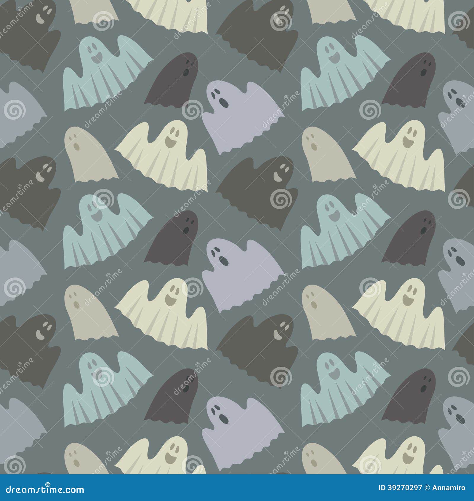 Seamless pattern of ghosts stock vector. Illustration of airy - 39270297
