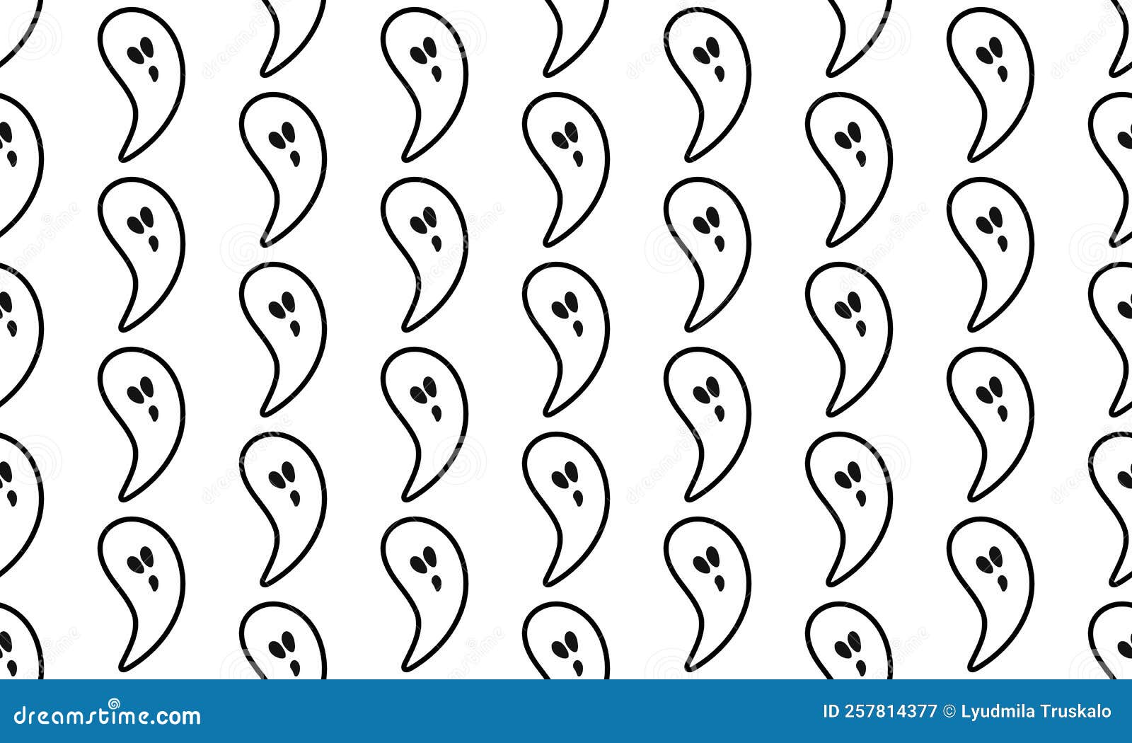 Seamless Pattern with Ghosts. Wallpaper with Ghosts. Halloween Pattern ...