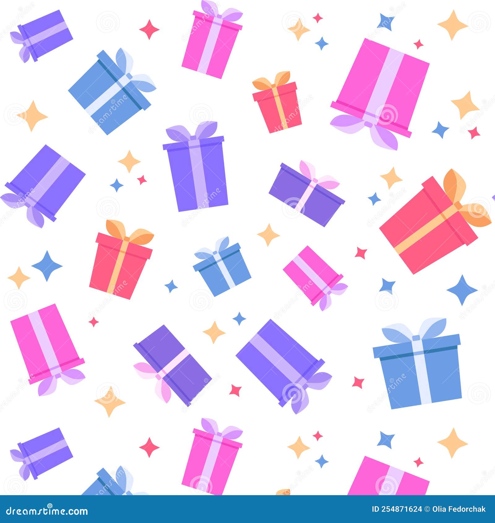 Seamless Pattern with Gift Boxes. Christmas Wrapping, Packing. Vector ...