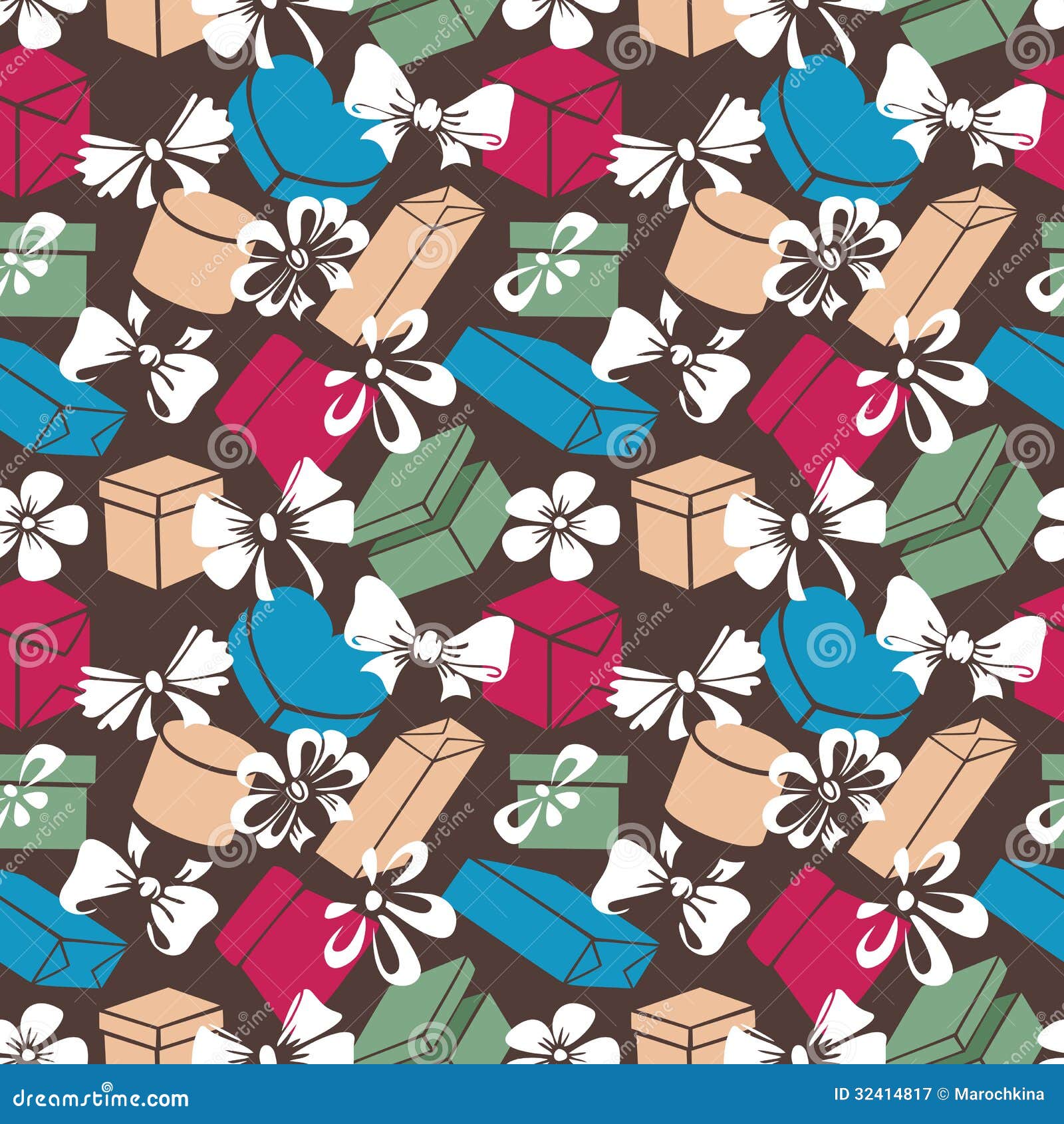 Seamless Pattern with Gift Boxes Stock Illustration - Illustration of ...