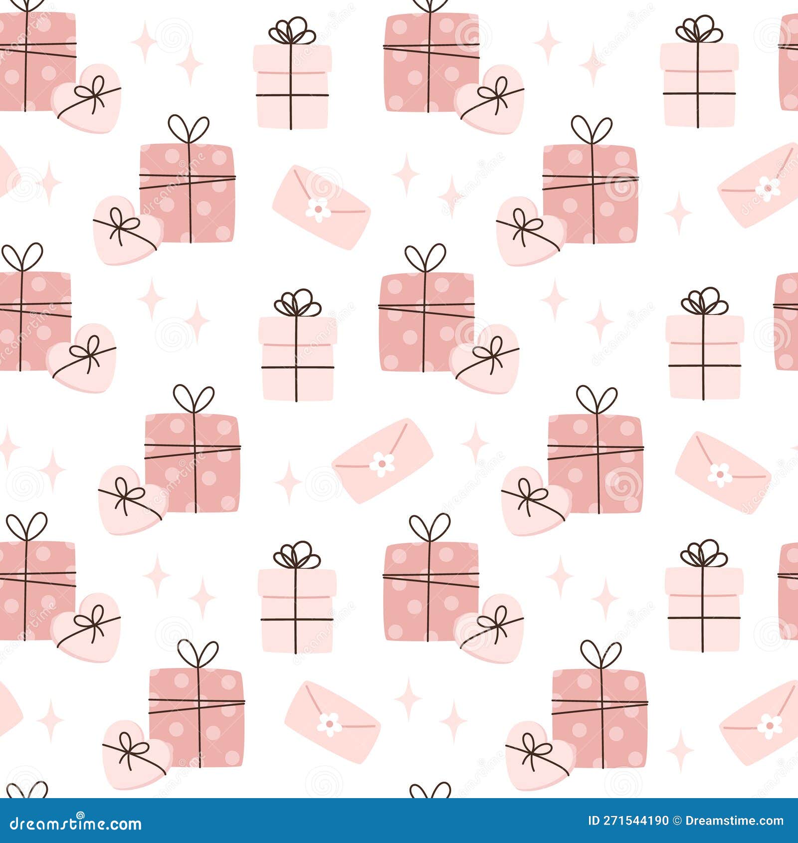 Seamless Pattern with with Gift Boxes, Envelope Stock Vector ...