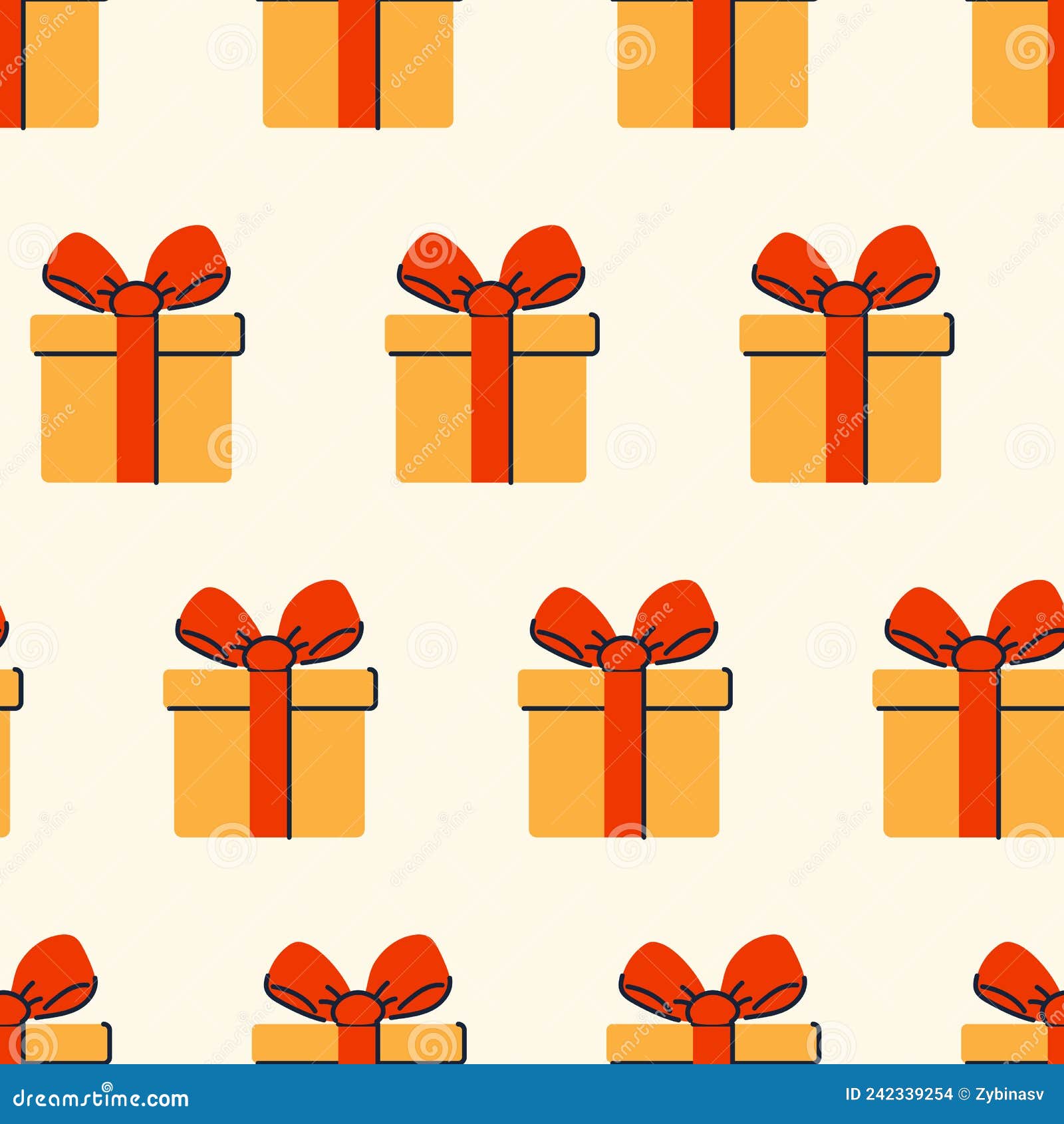 Seamless Pattern with Gifts. Geometric Repetition of One Box. Festive ...