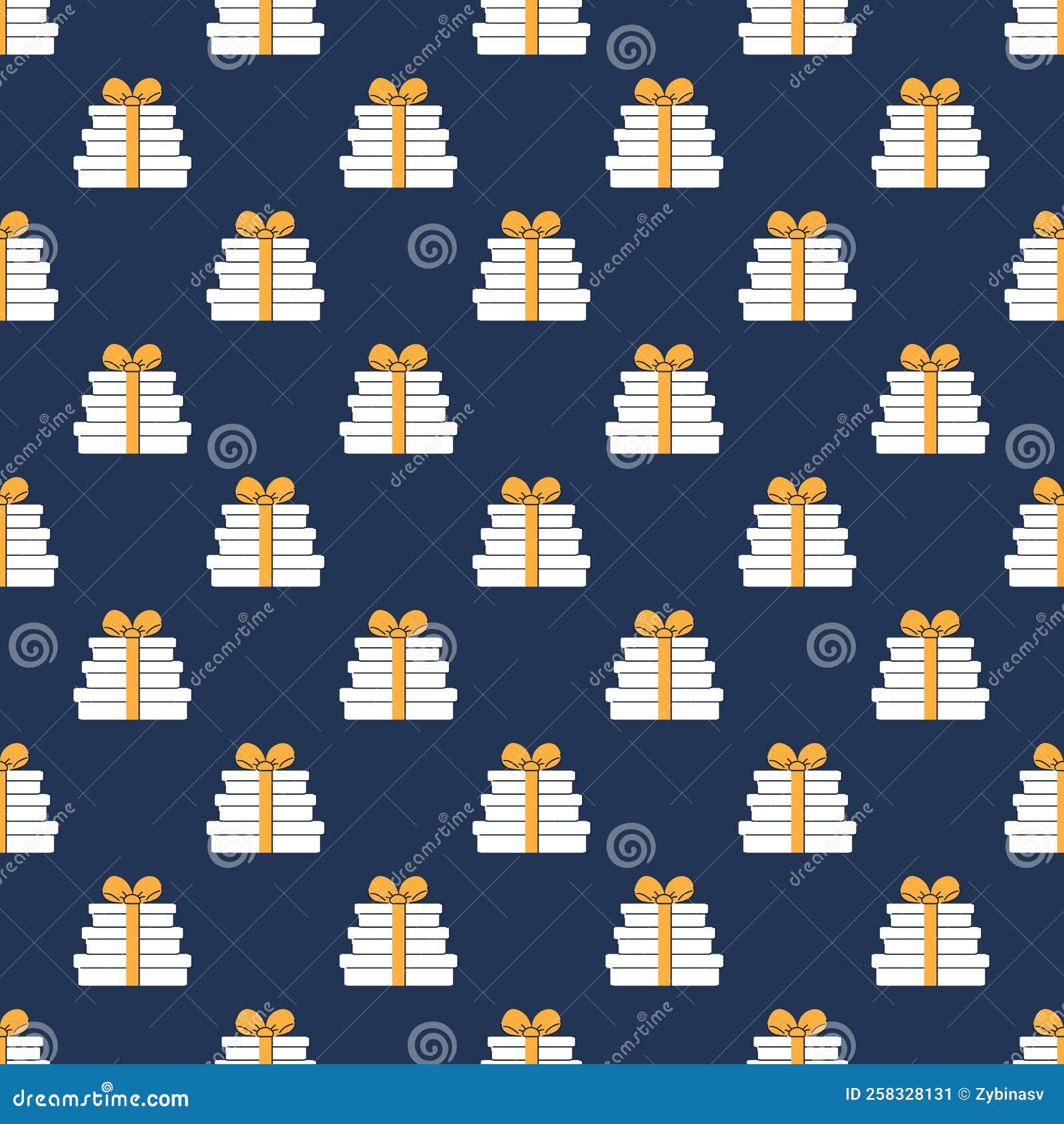 Seamless Pattern with Gifts. Geometric Repetition of One Box. Festive ...