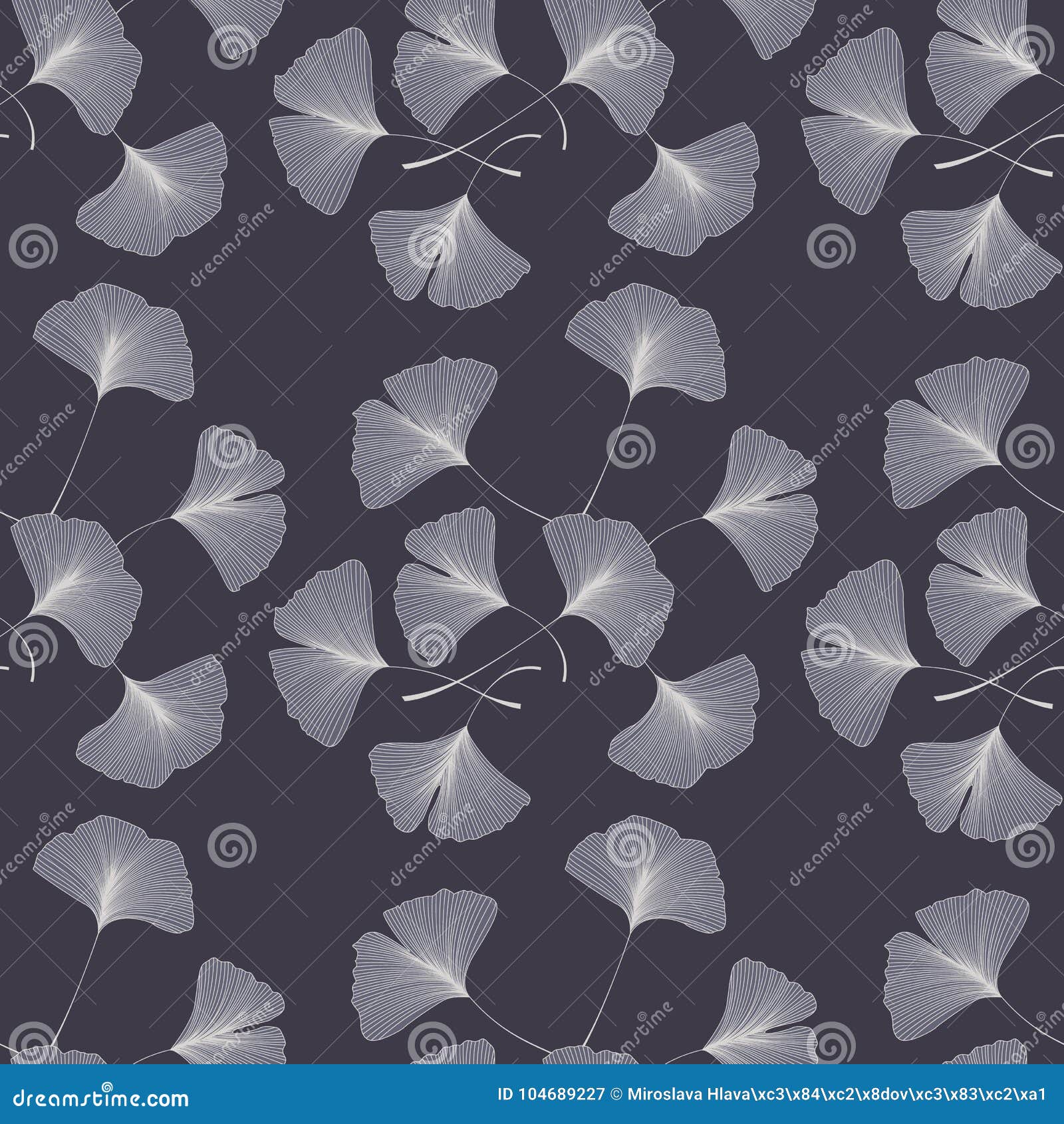 Seamless Pattern with Ginkgo Biloba Leaves Stock Vector - Illustration ...