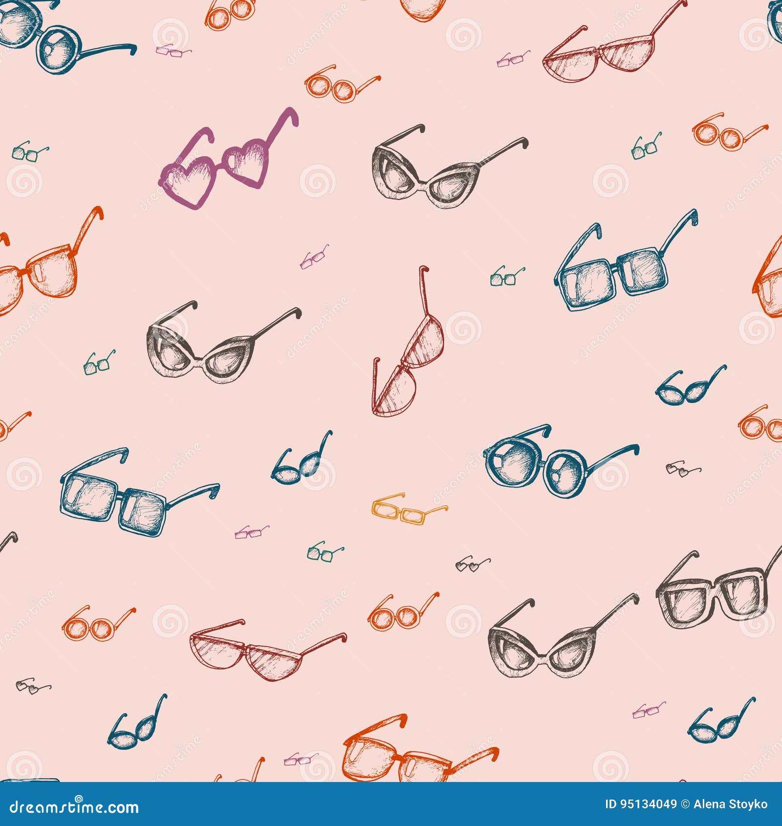 Seamless Pattern with Glasses Stock Vector - Illustration of simple ...