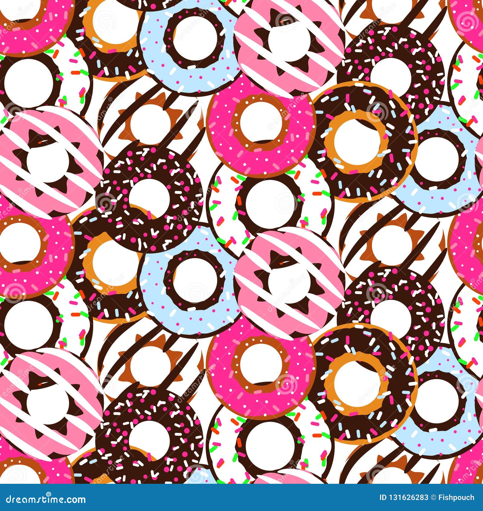 Seamless Pattern with Glazed Donuts. Sweet Doughnuts Background. Stock Vector - Illustration of ...