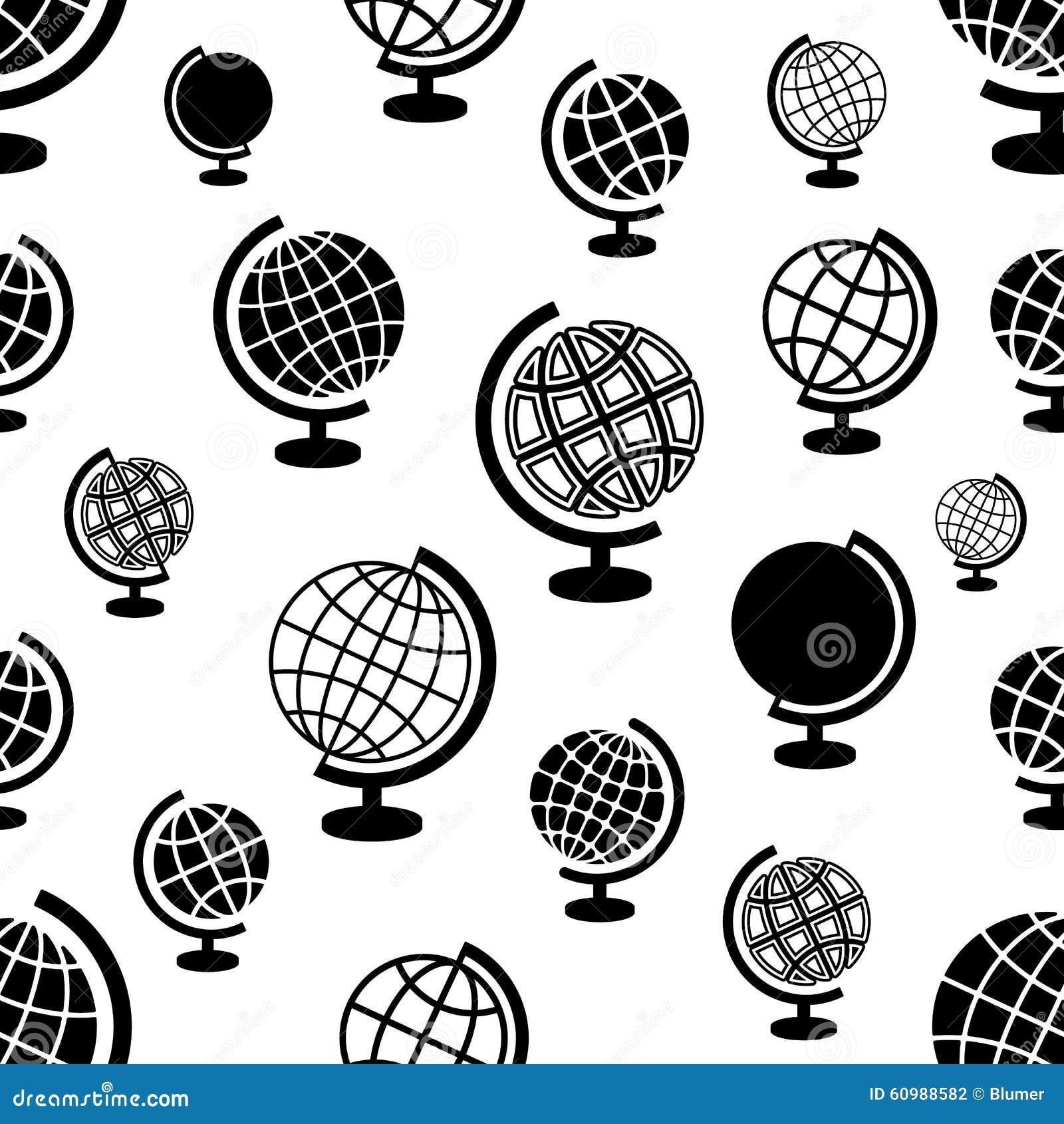 Seamless Pattern with Globes Stock Vector - Illustration of collection ...