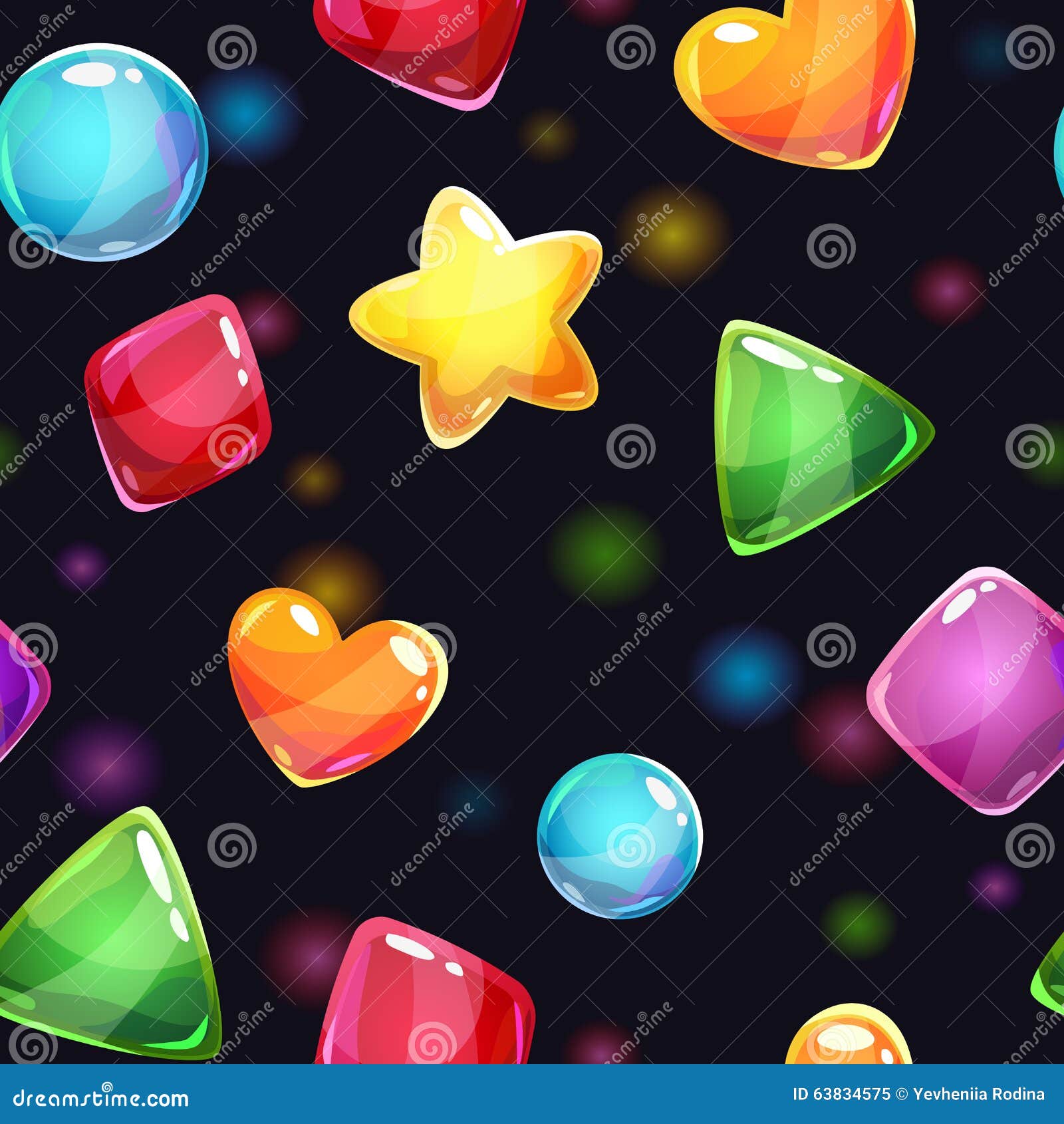 Seamless Pattern with Glossy Shiny Shapes Stock Illustration ...
