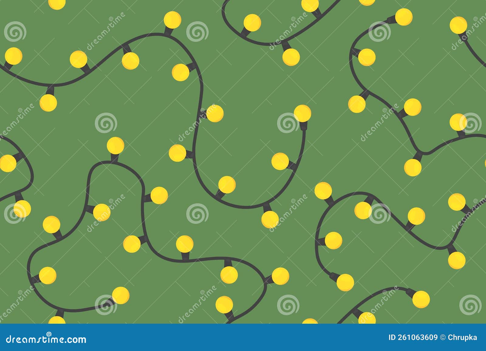 Seamless Pattern with Glowing Chrismas Tree Lights Stock Vector ...