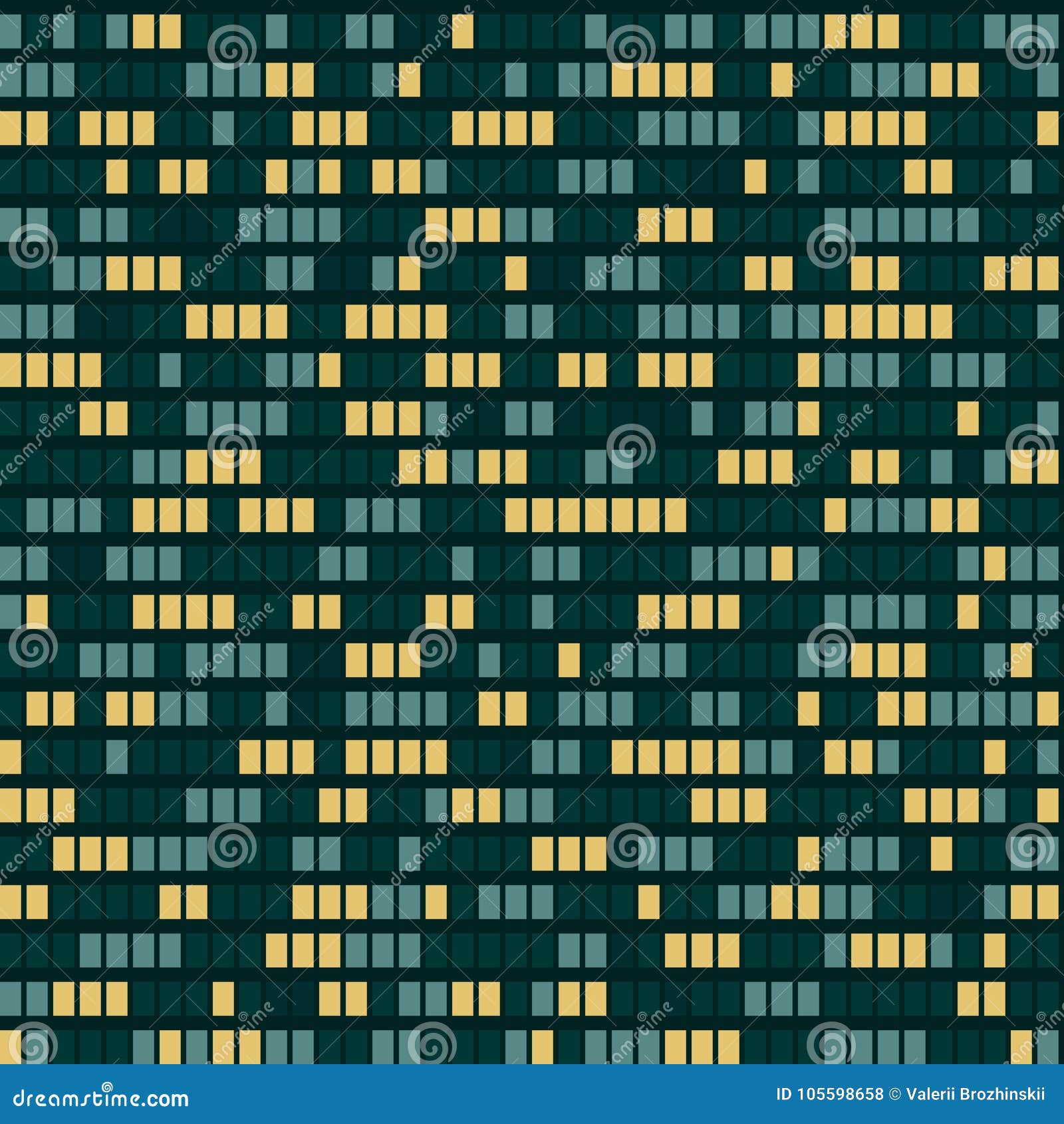 Seamless Pattern of Glowing Windows of a City, Vector Tiled Texture ...