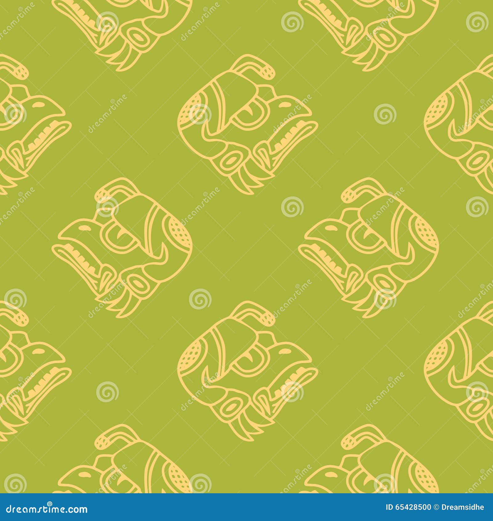 Seamless Pattern with Glyphs of the Maya Periods Calendar Names Stock ...
