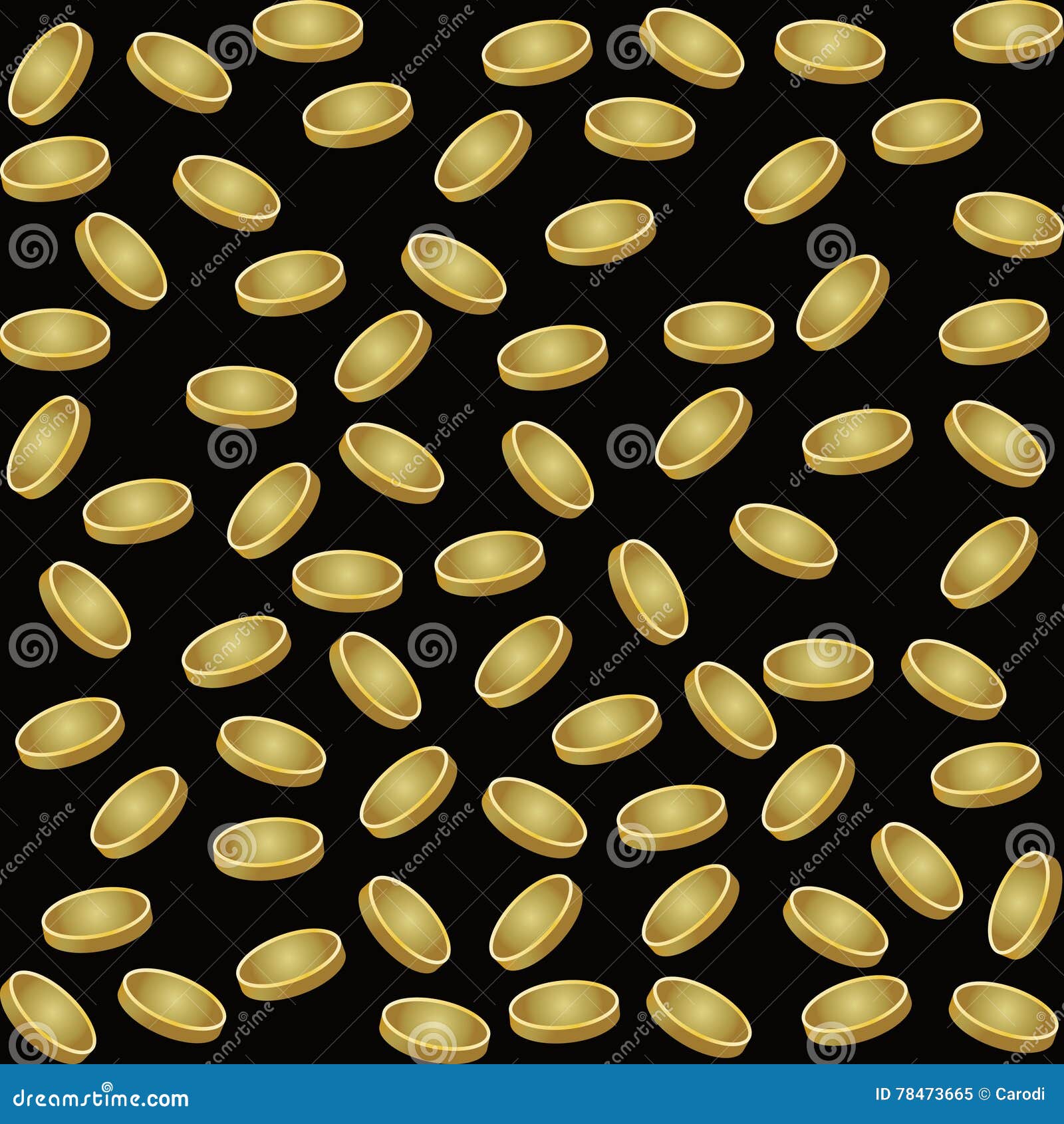 Seamless Pattern Gold Coins, Vector Stock Vector - Illustration of ...