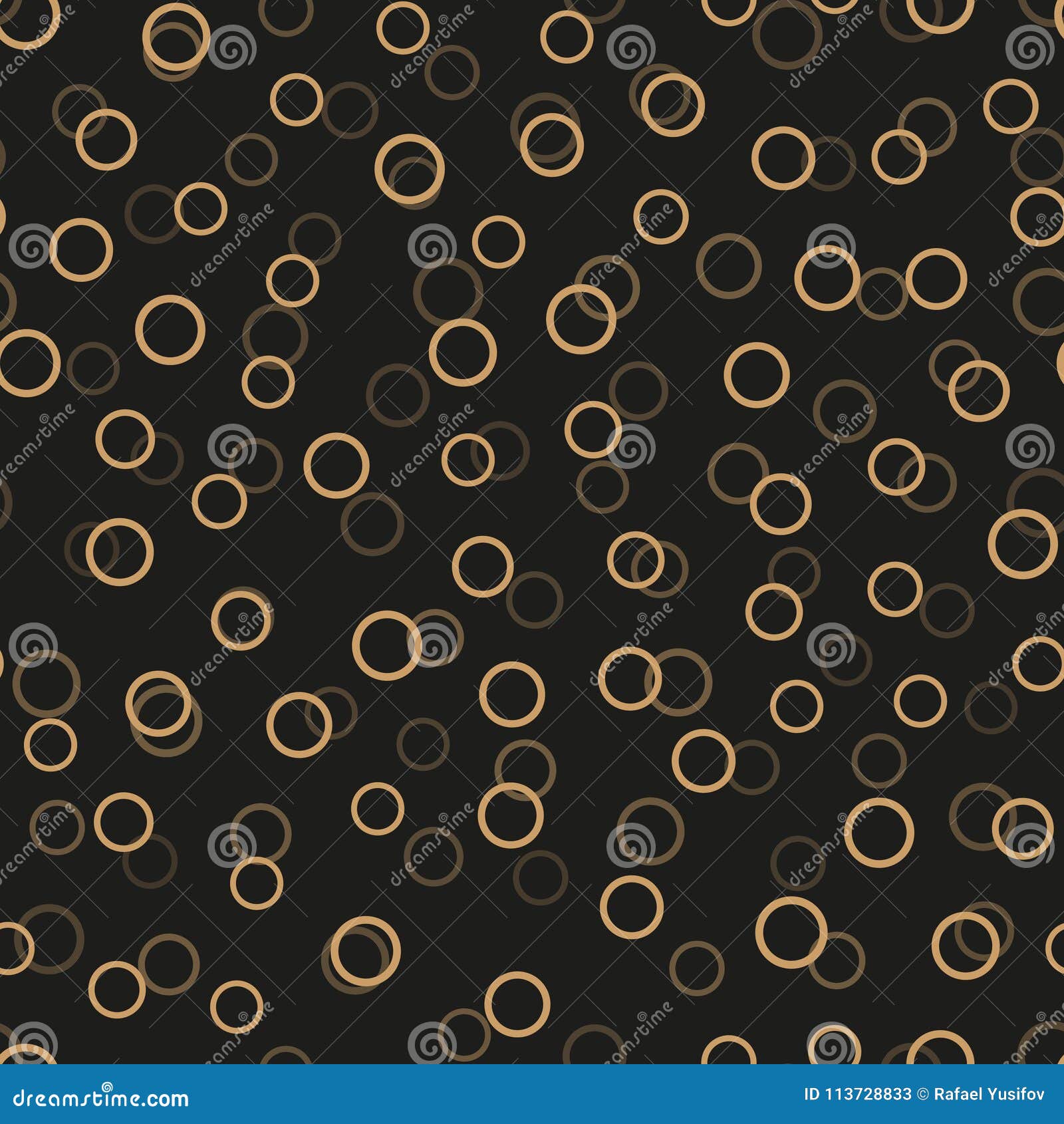 Seamless Pattern with Gold Dots on Black. Vector. Stock Vector ...
