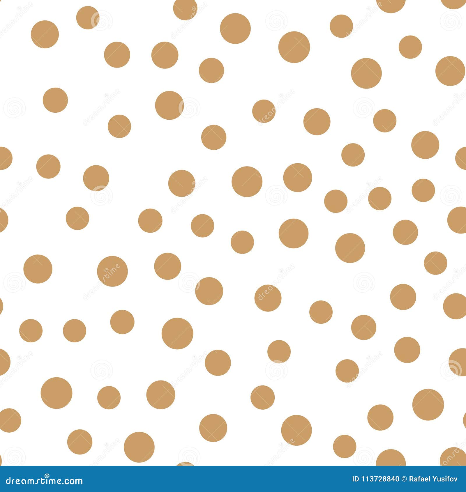 Seamless Pattern with Gold Dots on White. Vector. Stock Vector ...