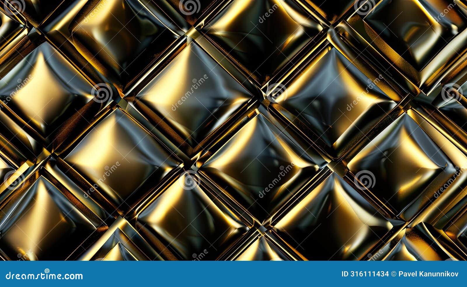 A Seamless Pattern with Gold Foil Diamond-shaped Tiles, Their Shiny ...