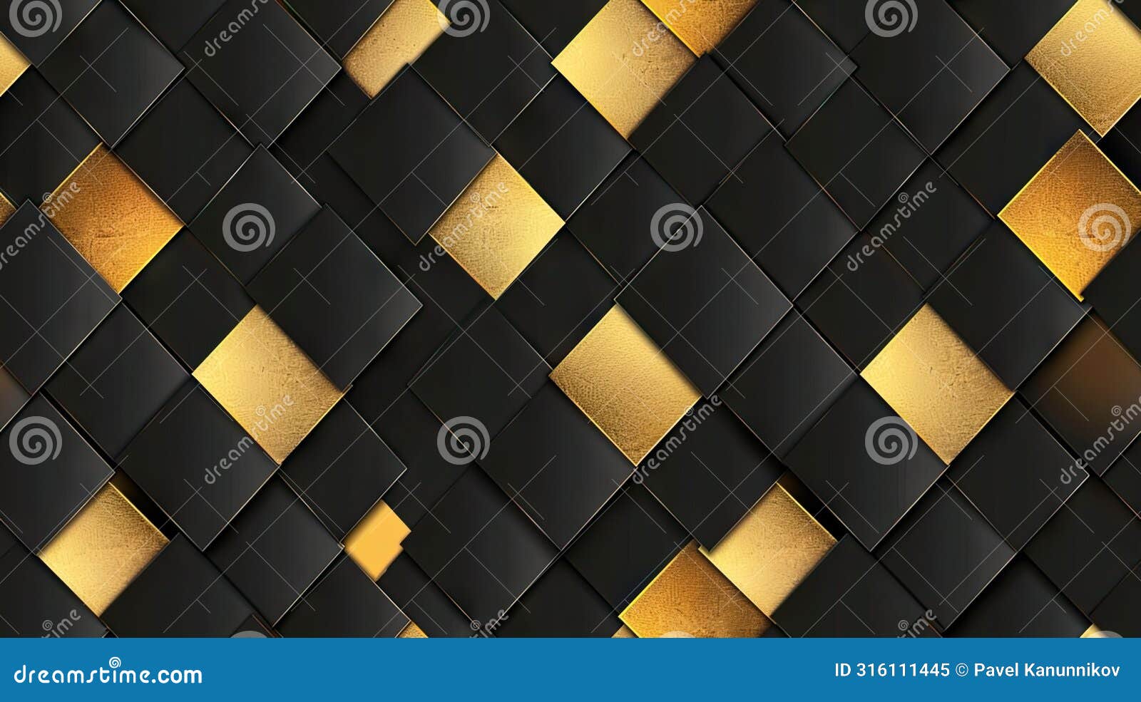 A Seamless Pattern with Gold Foil Diamond-shaped Tiles, Their Shiny ...