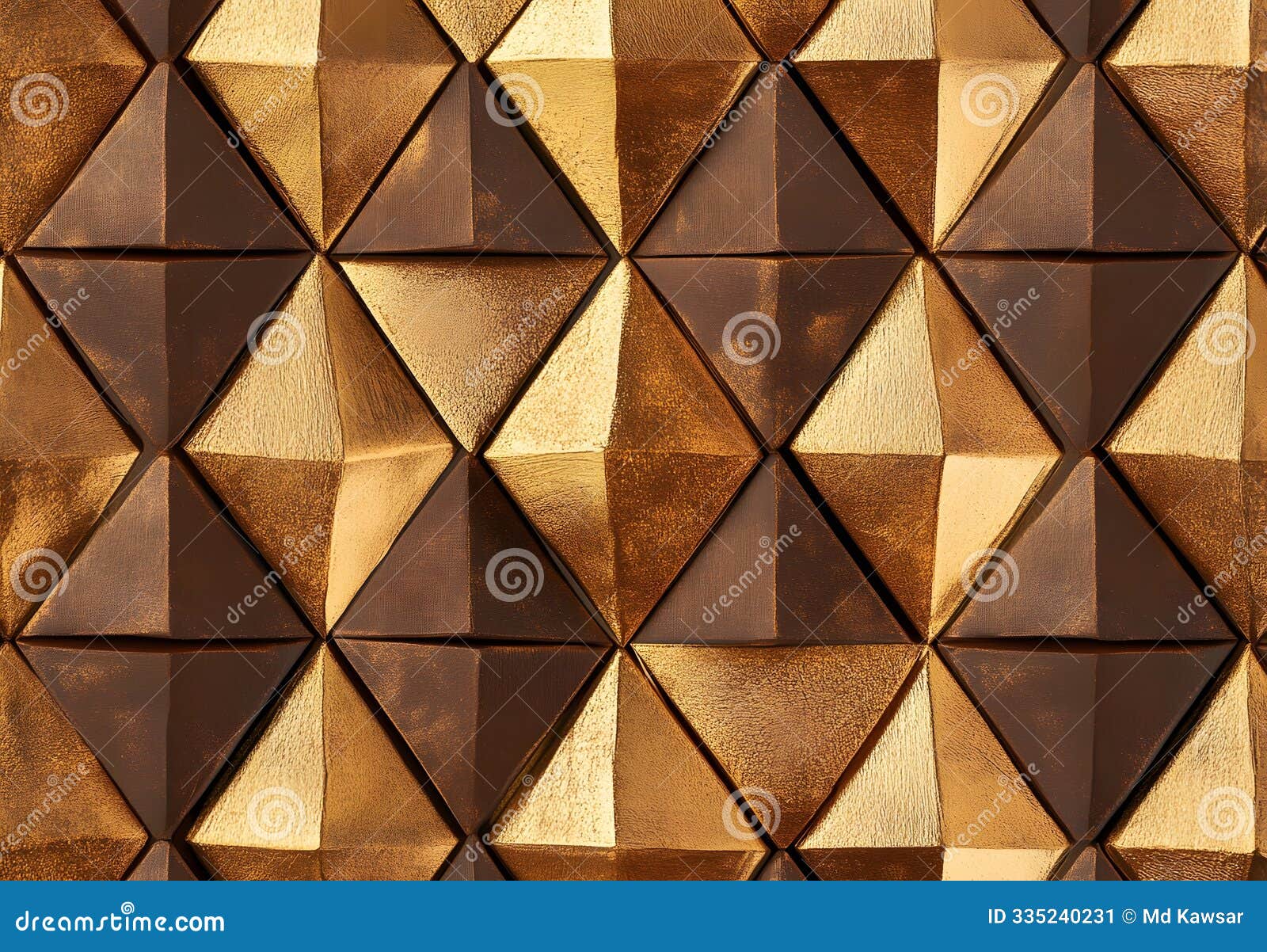 Gold & Brown Geometric Triangle Pattern Stock Illustration ...