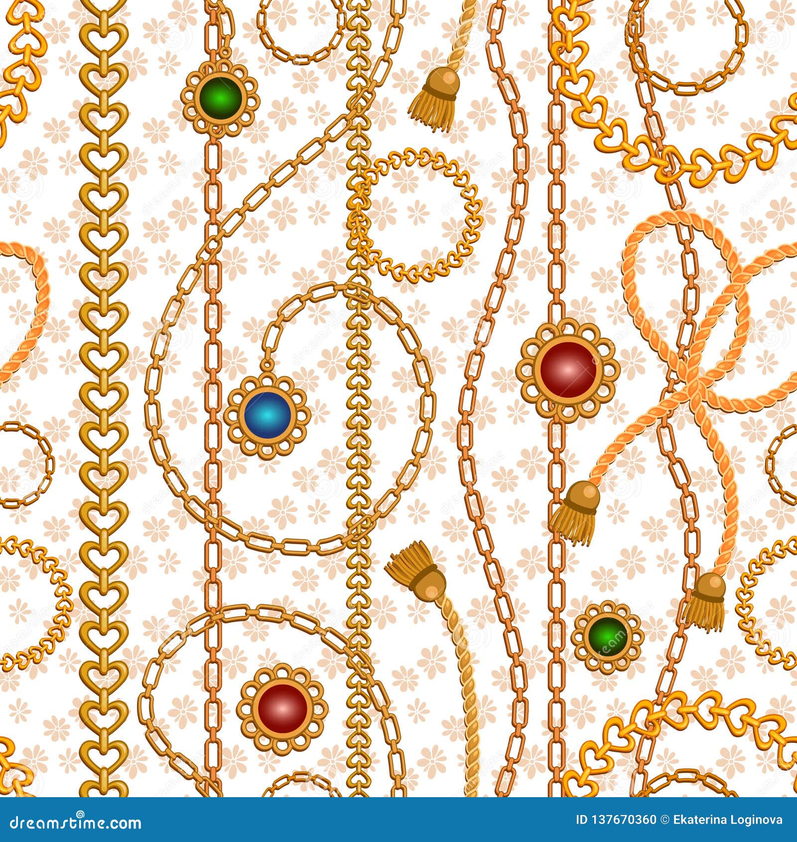 Seamless Pattern with Gold Jewelry Stock Vector - Illustration of ...