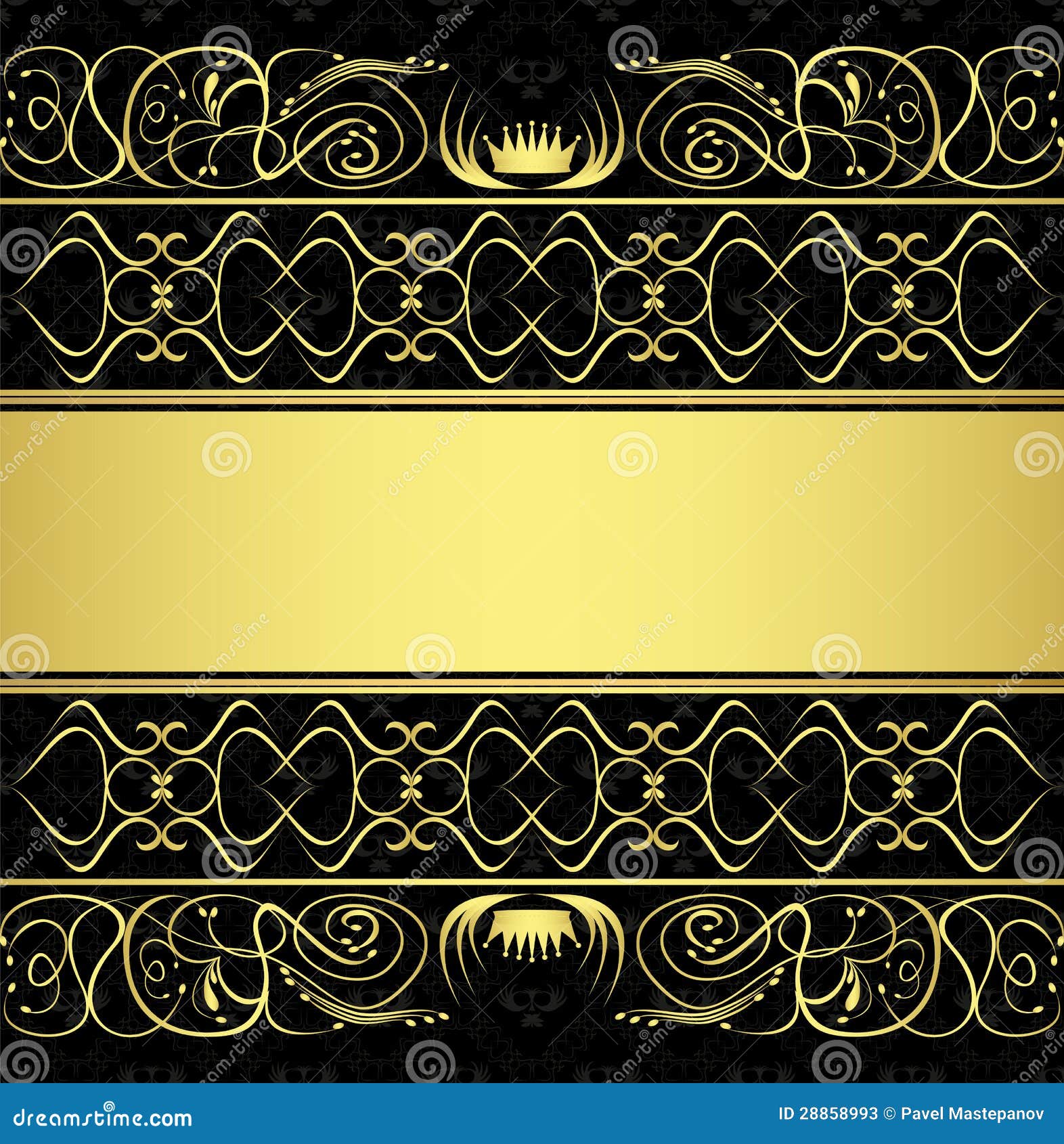 Seamless Pattern and Gold Ornaments Stock Vector - Illustration of ...