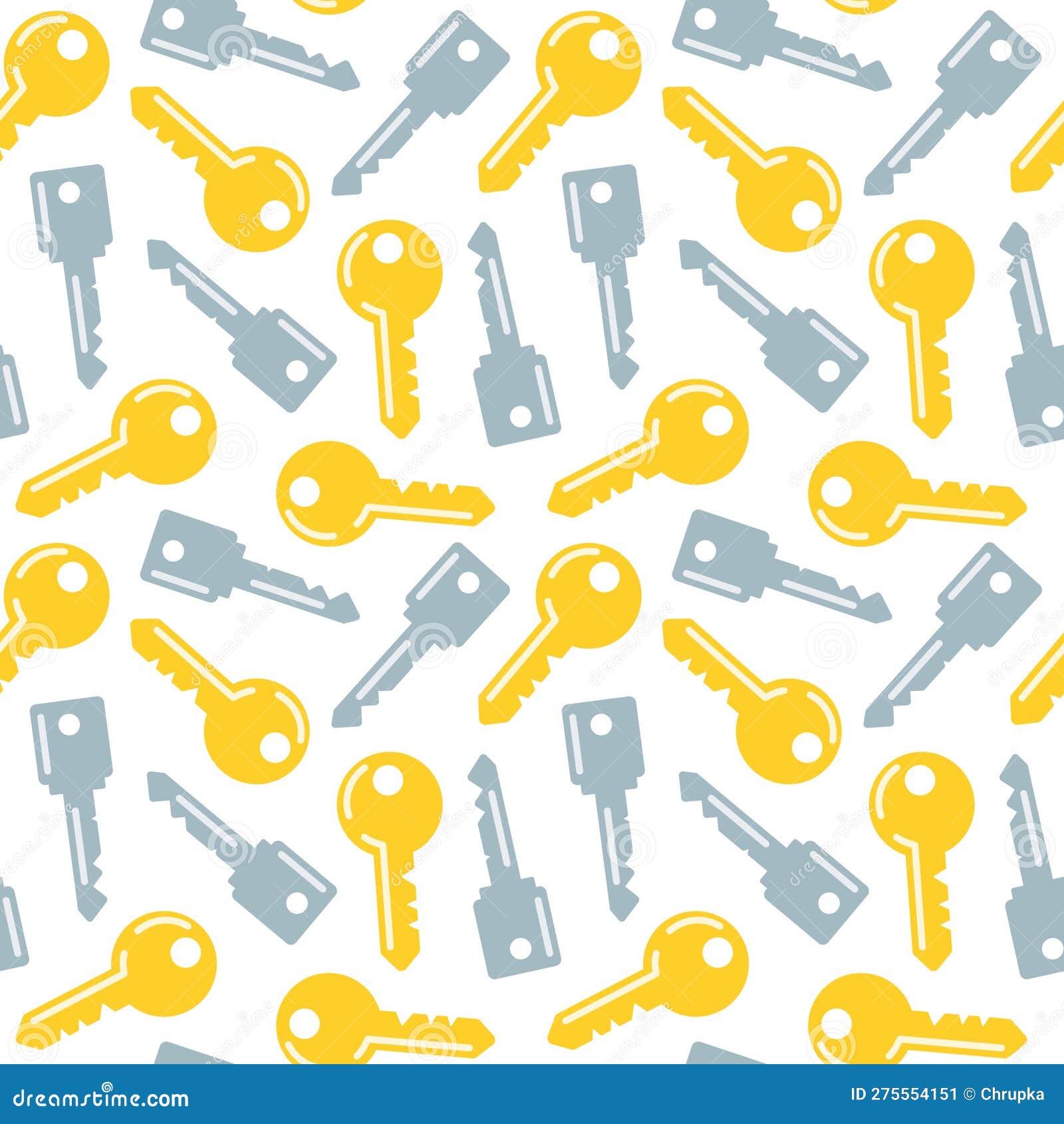 Seamless Pattern with Gold and Silver Keys Security Concept Stock ...