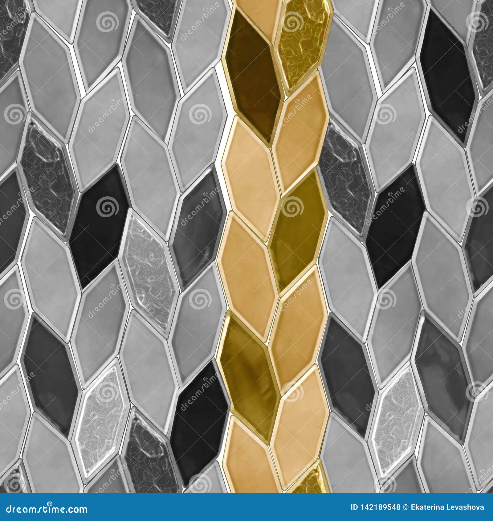 Seamless Pattern of Gold and Silver Tiles. Bright Trendy Background ...