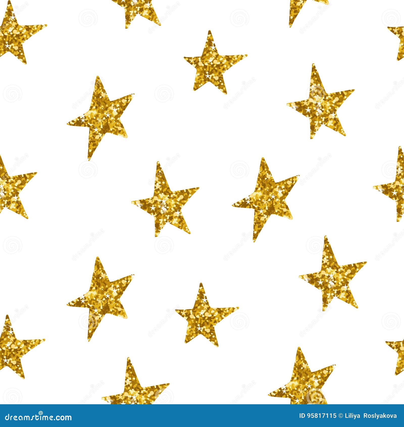 Seamless Pattern with Gold Stars. Vector Illustration. Stock Vector ...