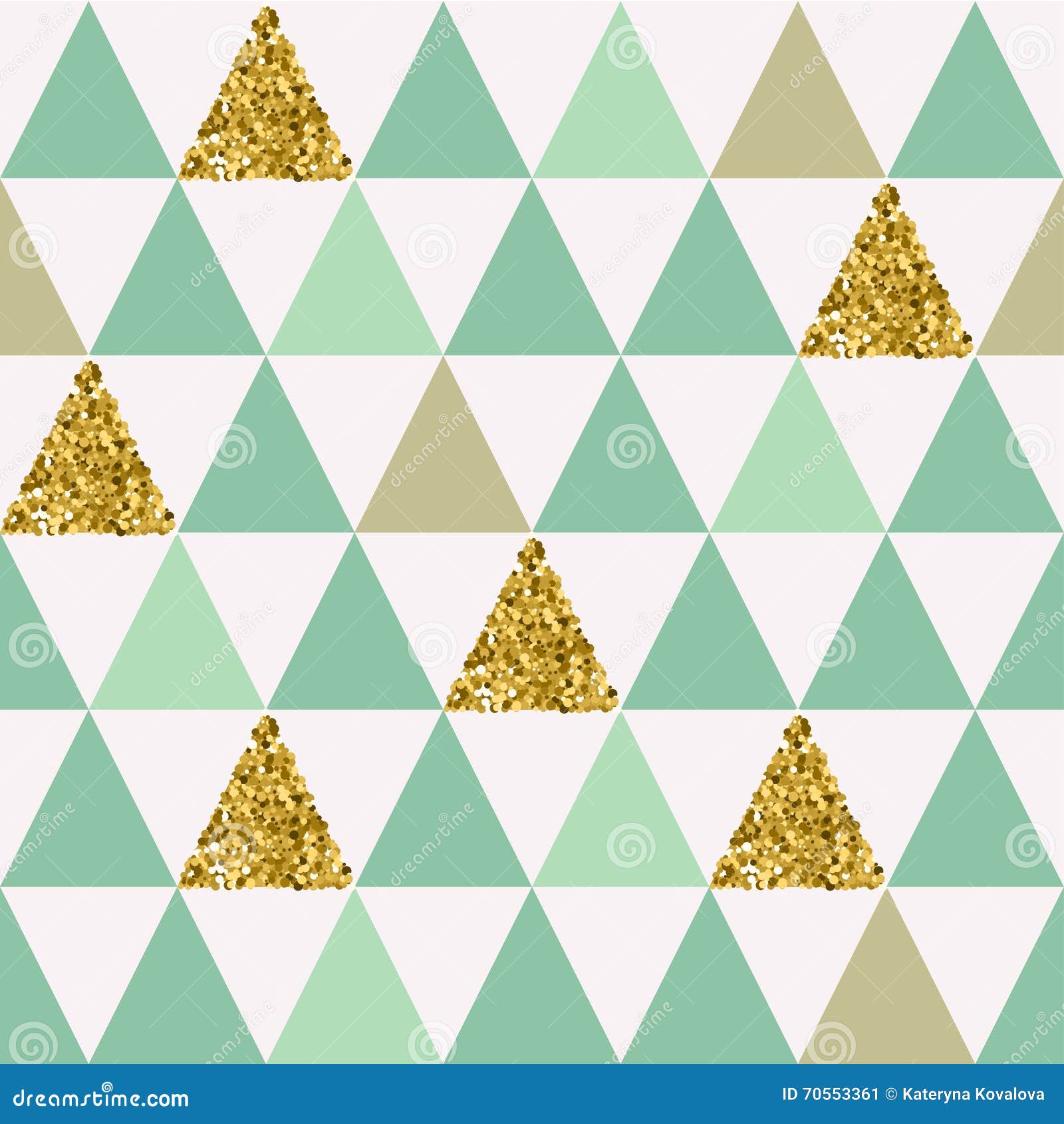 Seamless Pattern with Gold Triangles. Stock Vector - Illustration of ...