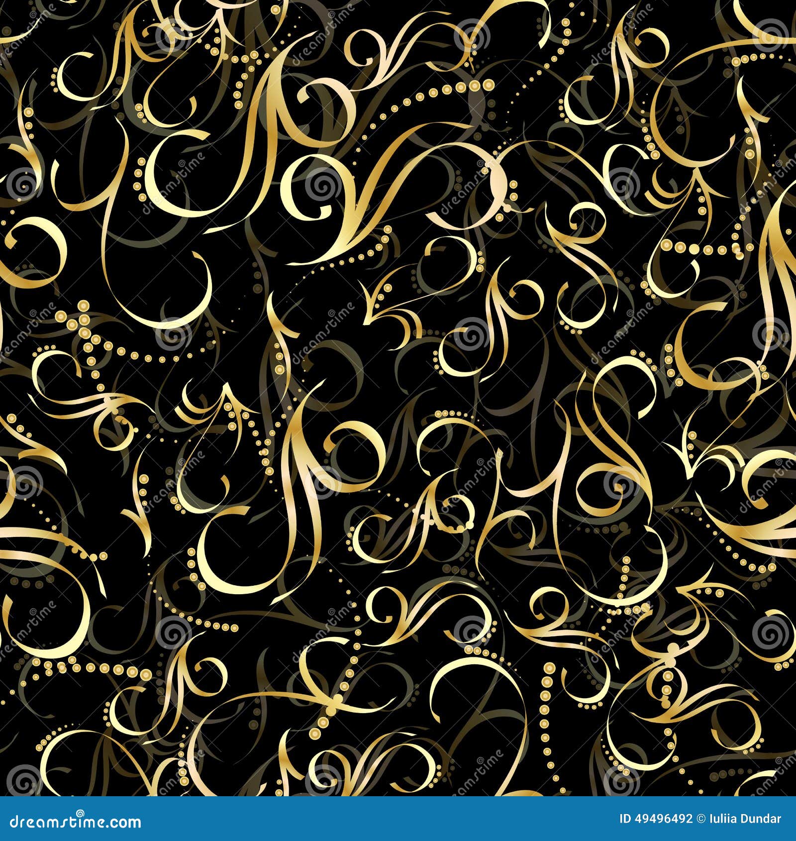 Seamless pattern gold stock vector. Illustration of elegance - 49496492