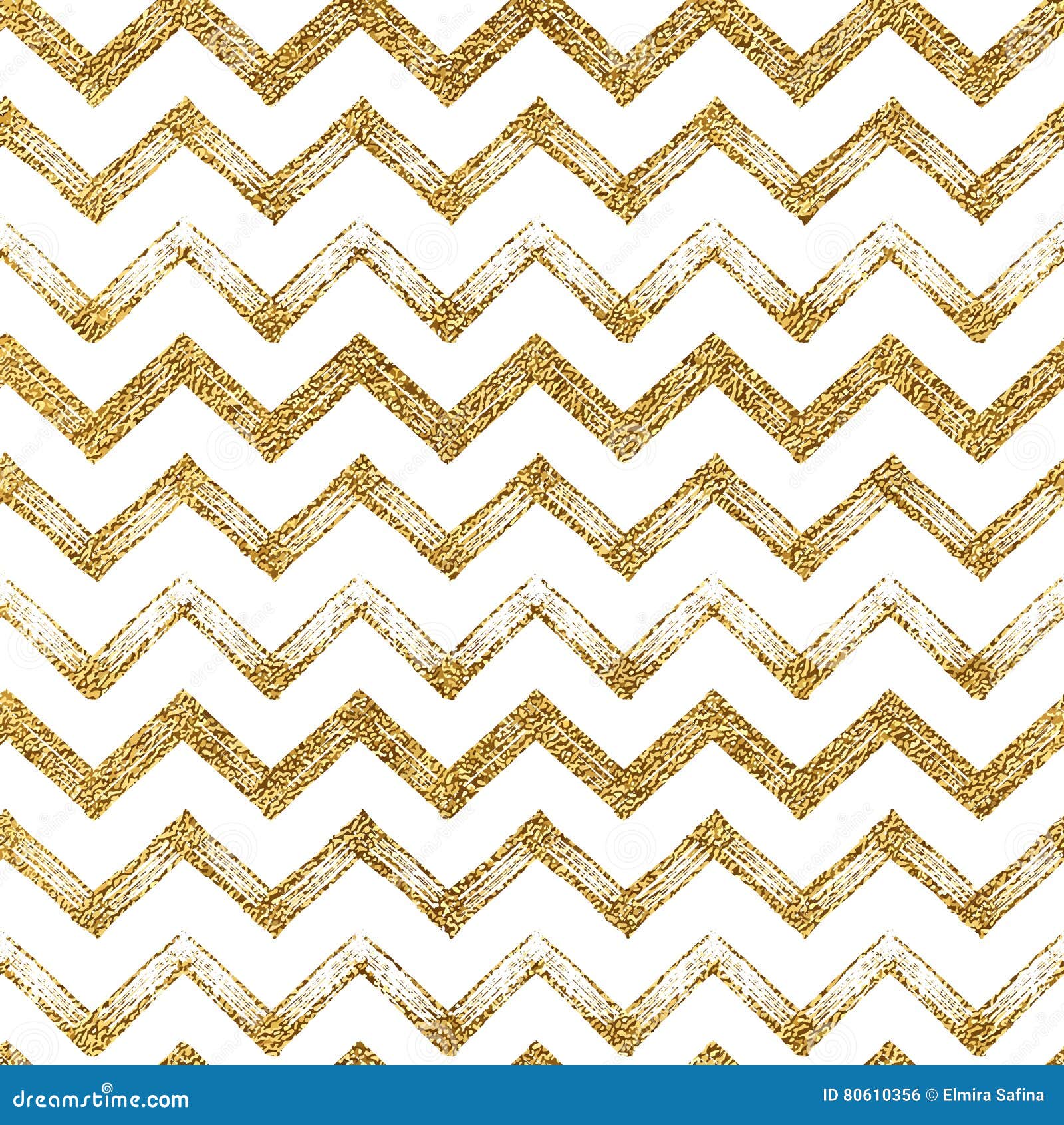 Seamless Pattern of Gold Zigzag Chevron Stock Vector - Illustration of ...