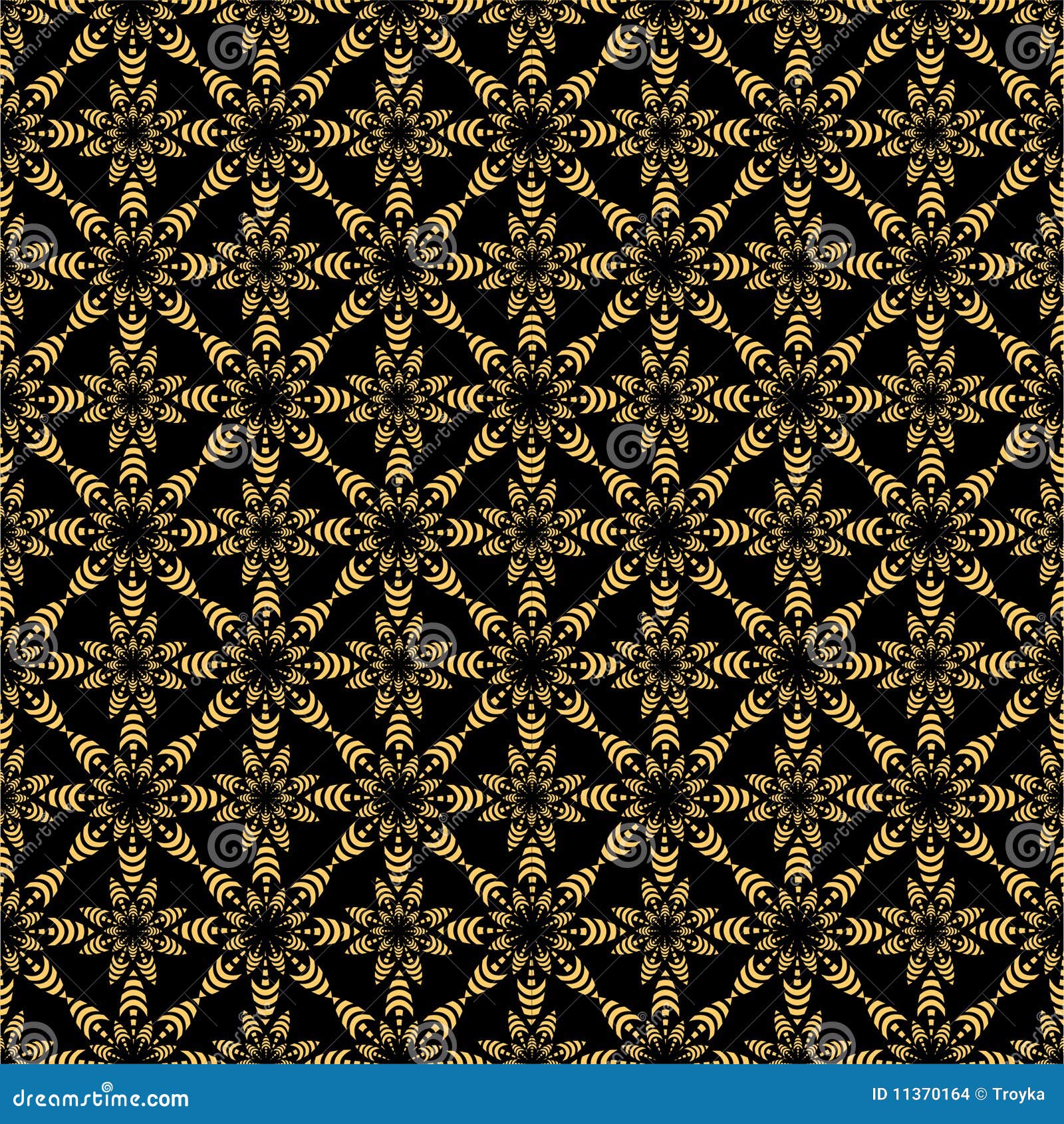 Seamless Pattern. Golden on Black Stock Vector - Illustration of style ...