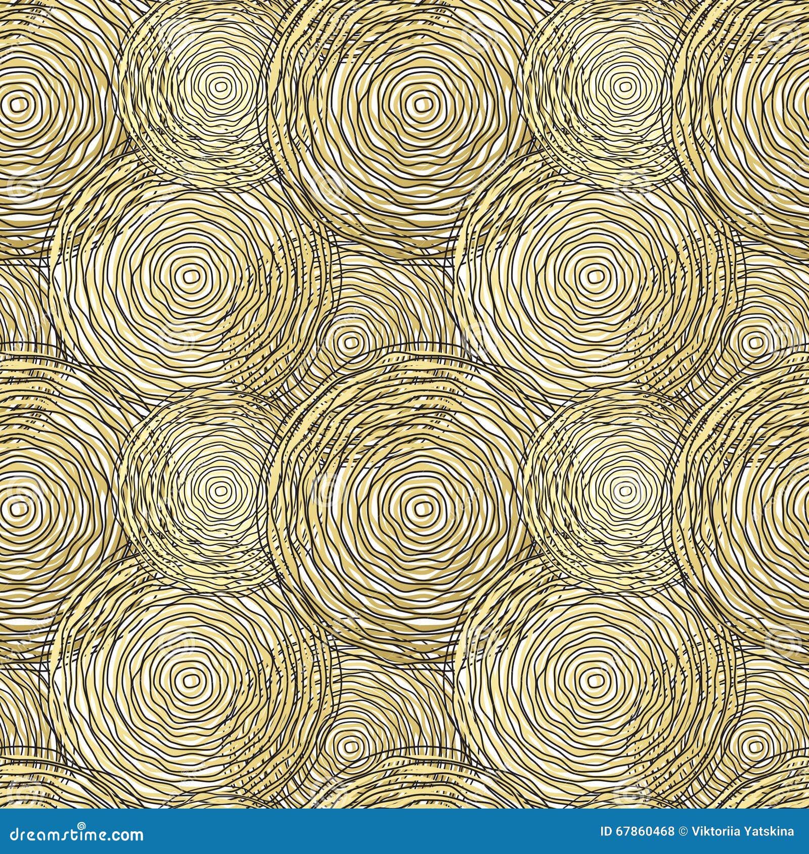 Seamless Pattern with Golden Circle. Vector Illustration Stock Vector ...