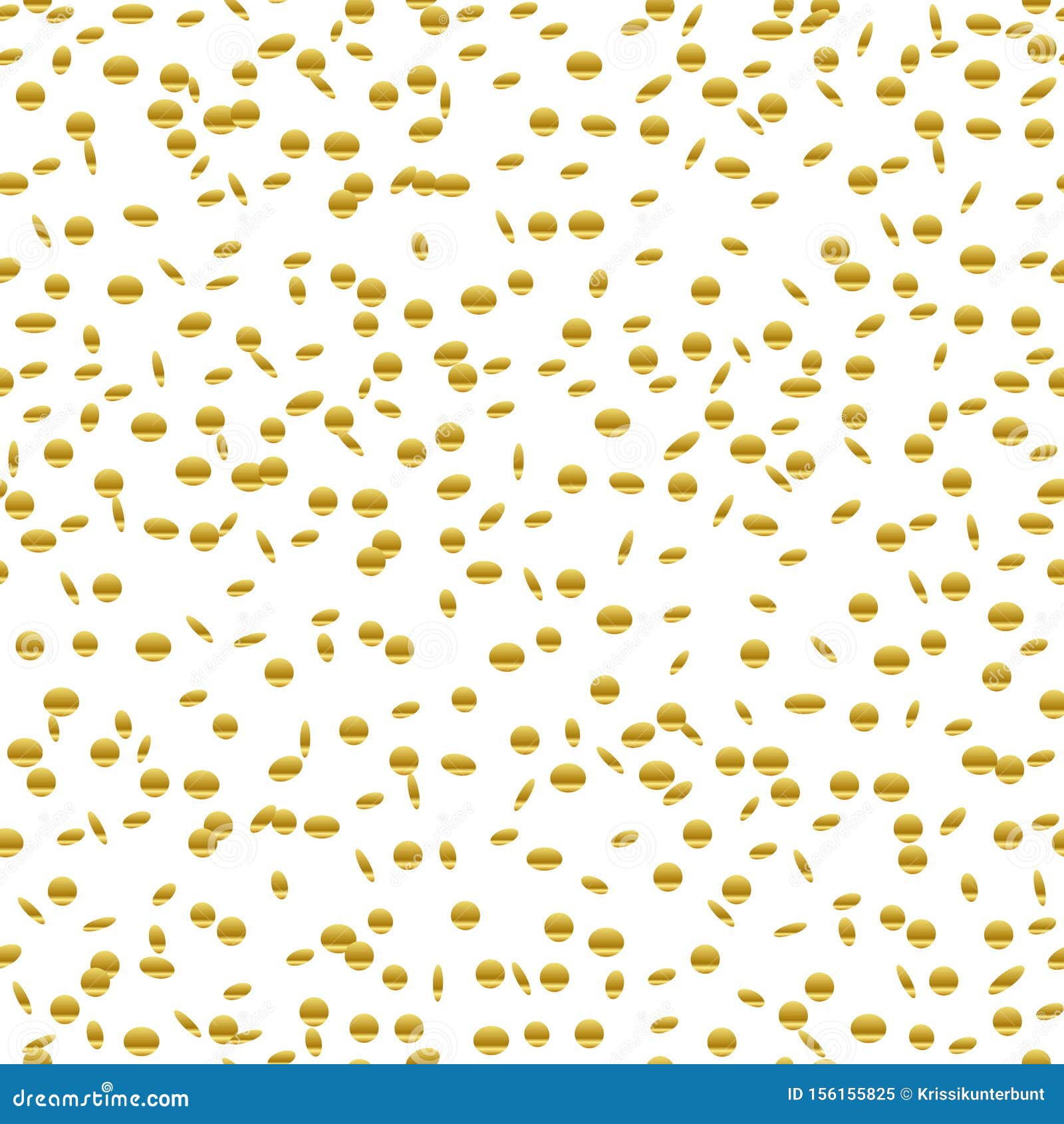 Seamless Pattern Golden Coins Confetti Rain on White Background Stock ...
