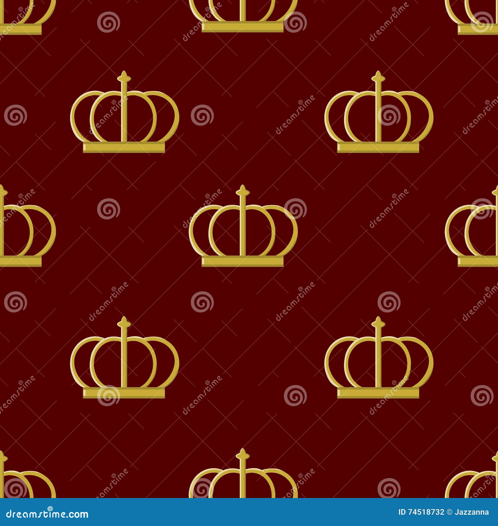 Seamless Pattern Golden Crown Emperor Stock Vector - Illustration of ...