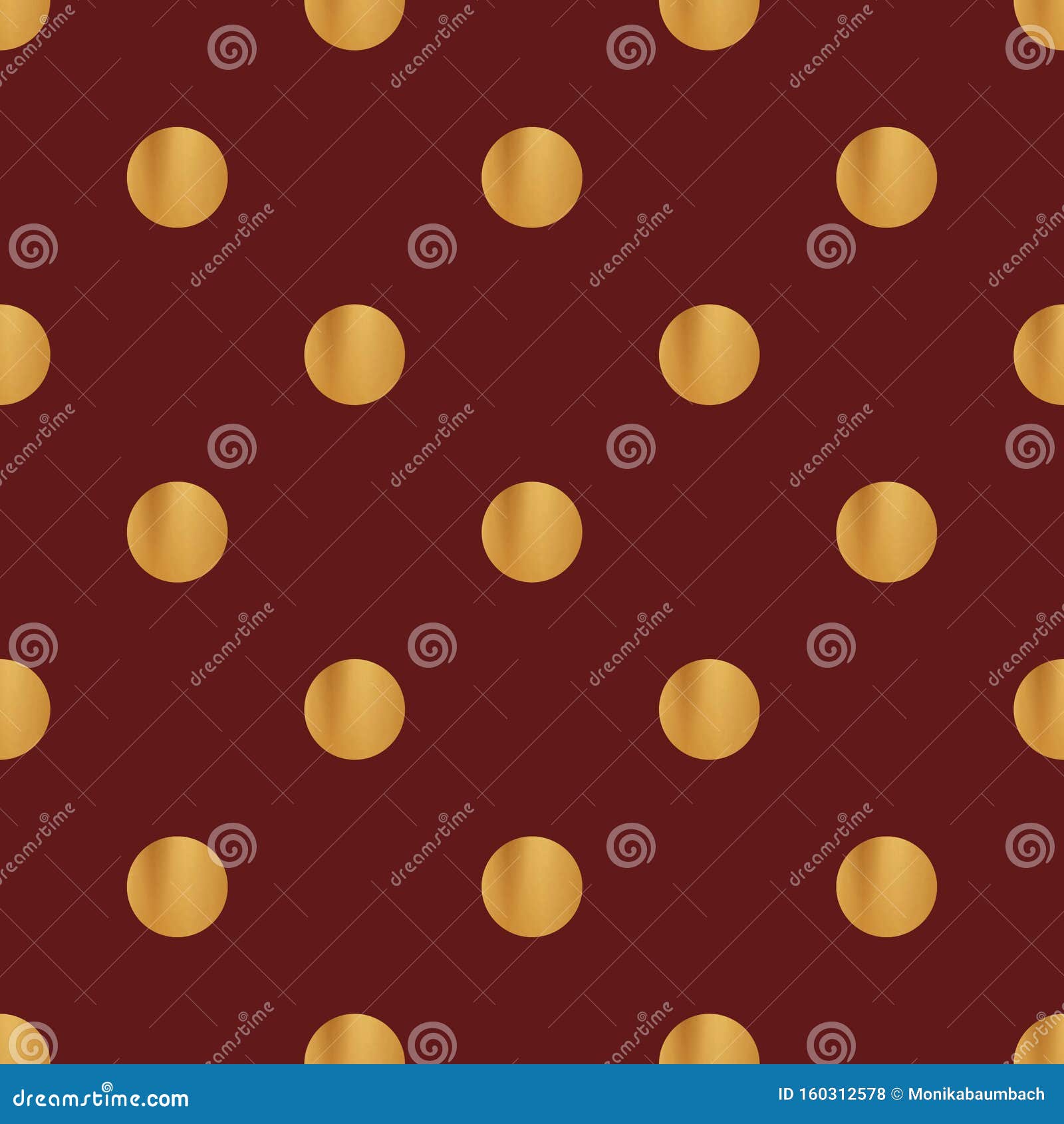 Seamless Pattern with Golden Dots on Dark Red Background Stock ...