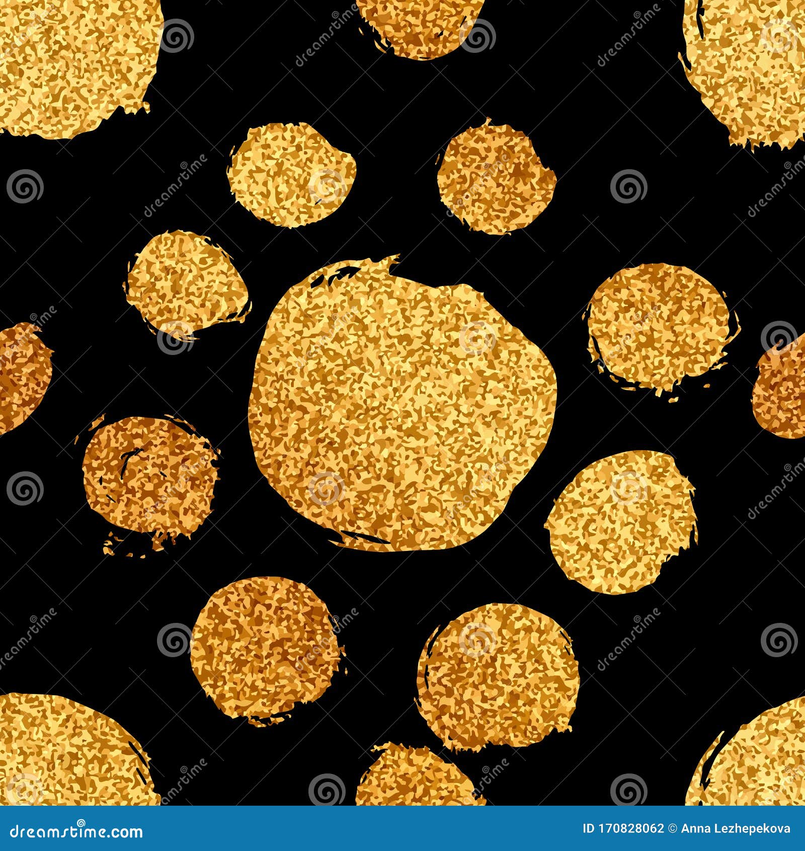 Seamless Pattern with Golden Dots Stock Illustration - Illustration of ...