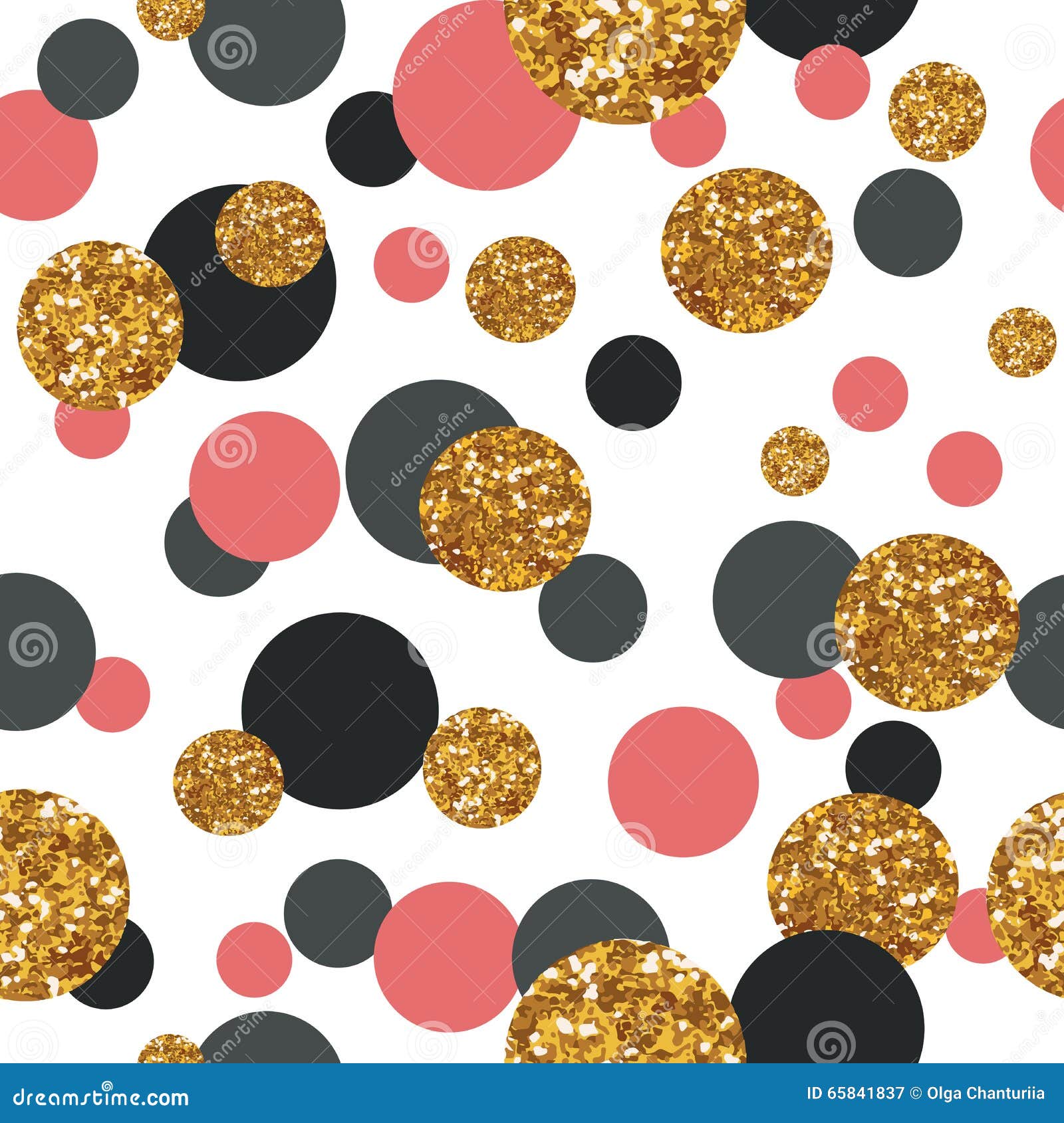 Seamless Pattern with Golden Glitter Dots. Stock Vector - Illustration ...