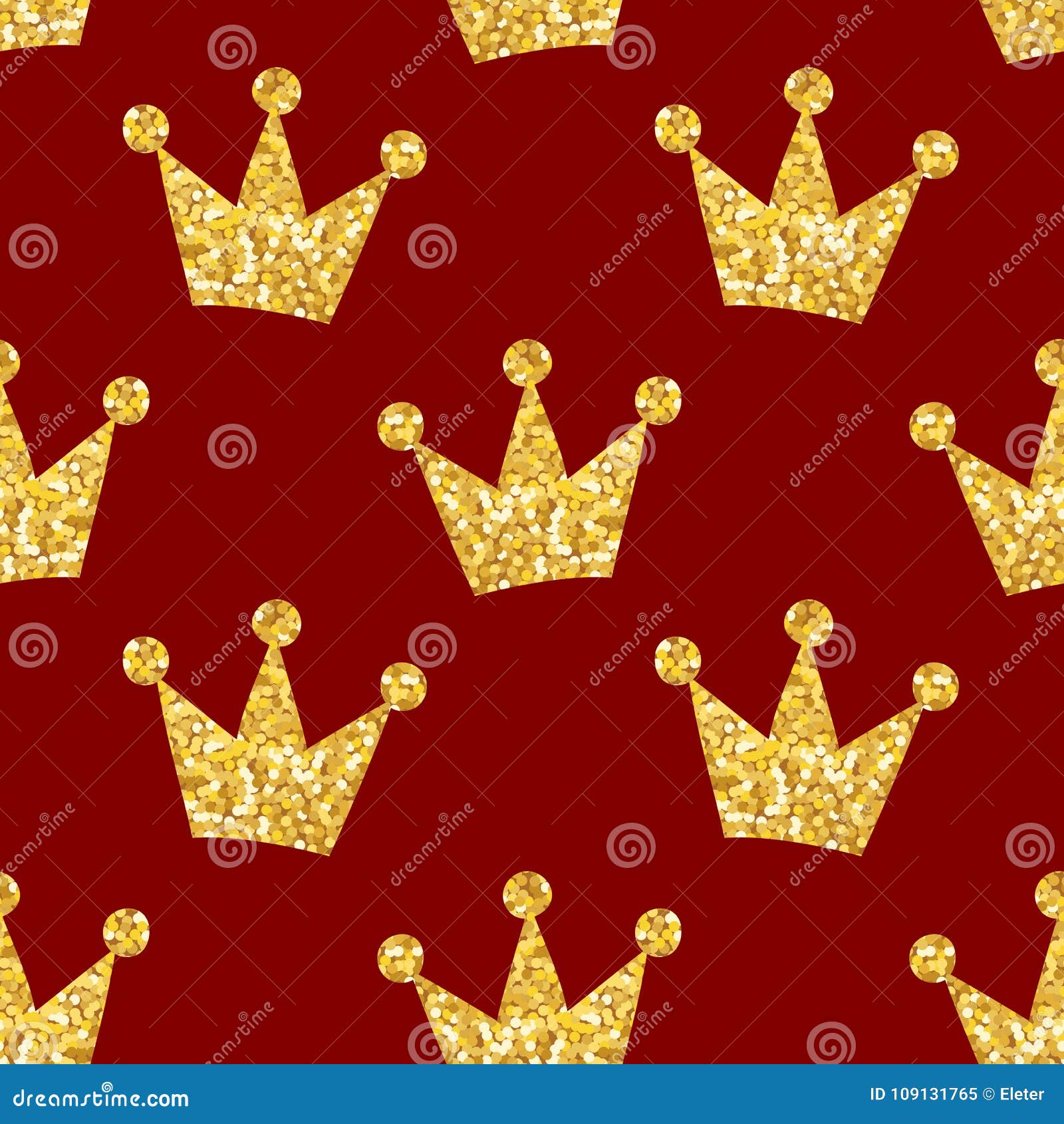 Seamless Pattern with Crowns Stock Vector - Illustration of poster ...