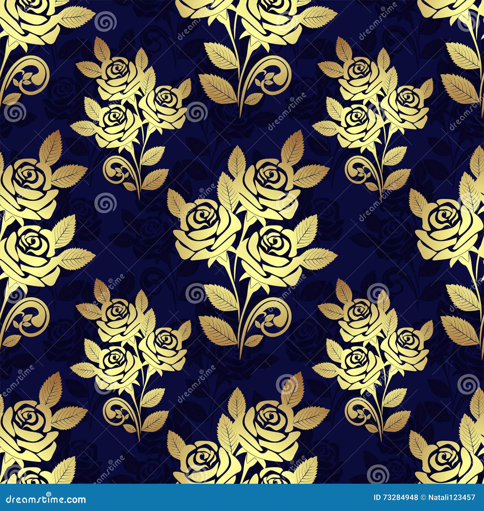 Golden Roses Frame Floral Card Template. Golden Gradient On Hand Drawn ...