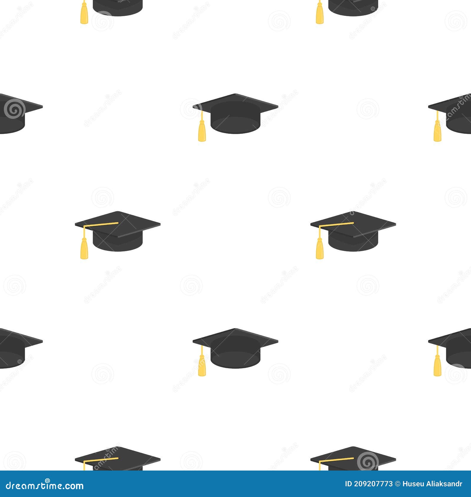 Seamless Pattern with Graduation Cap. Stock Vector - Illustration of ...